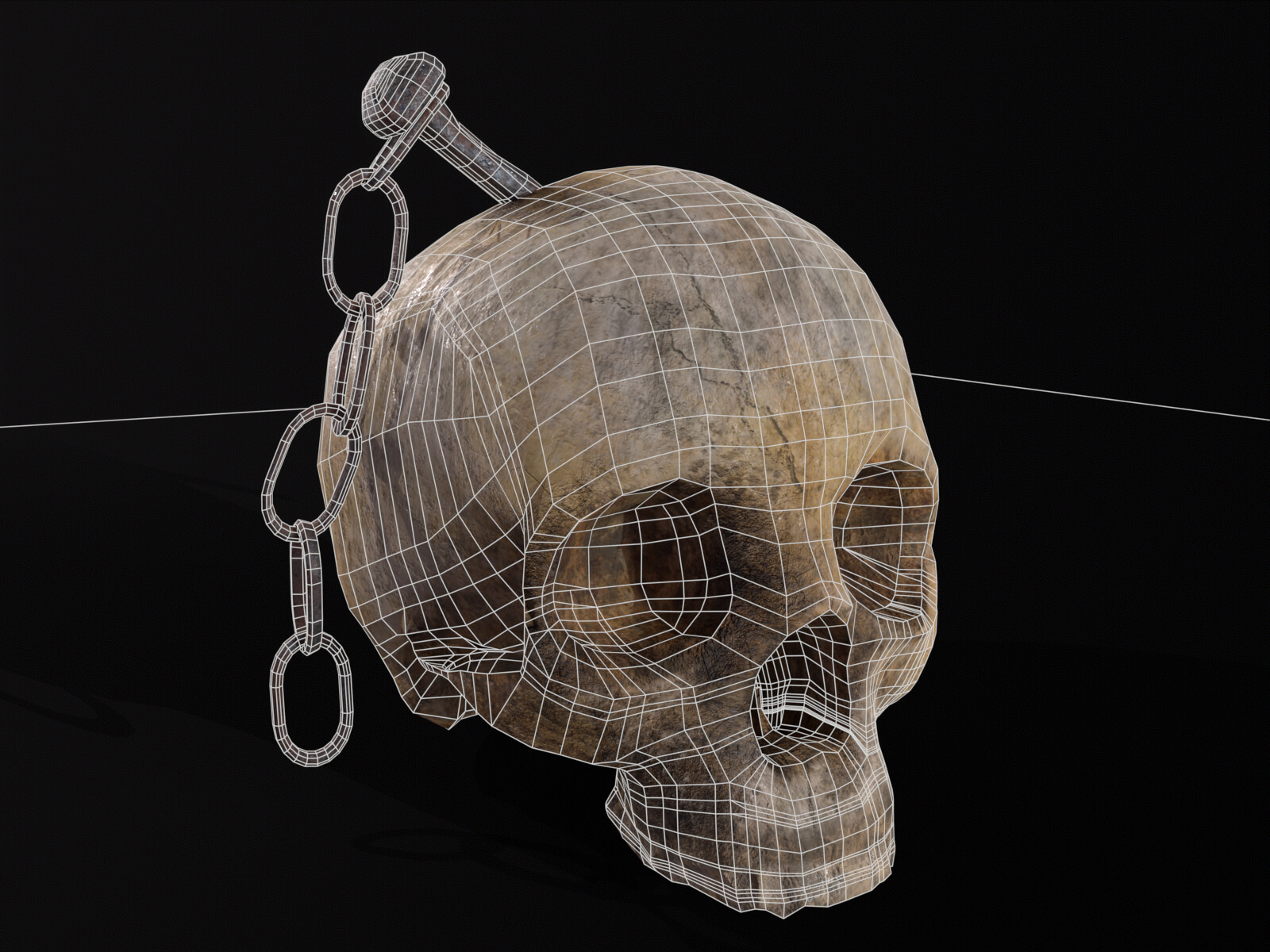 Impaled Skull - 3D Model by clockworkcreations