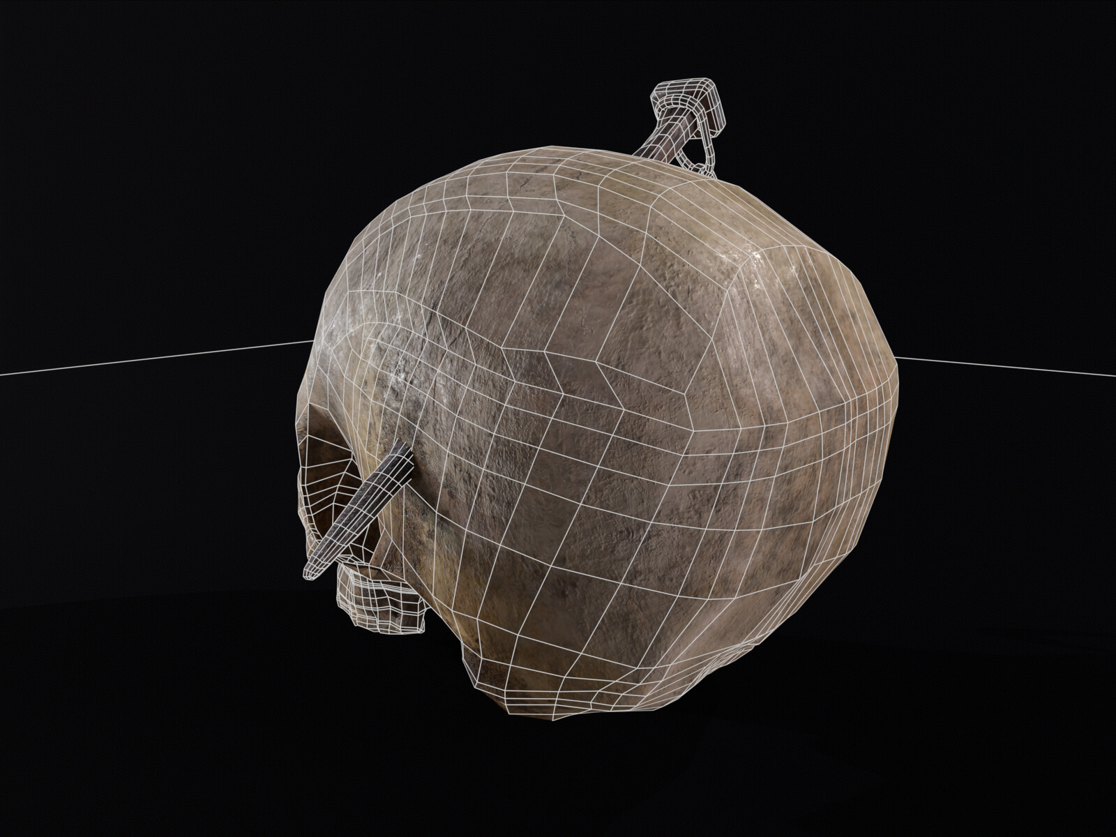 Impaled Skull - 3D Model by clockworkcreations