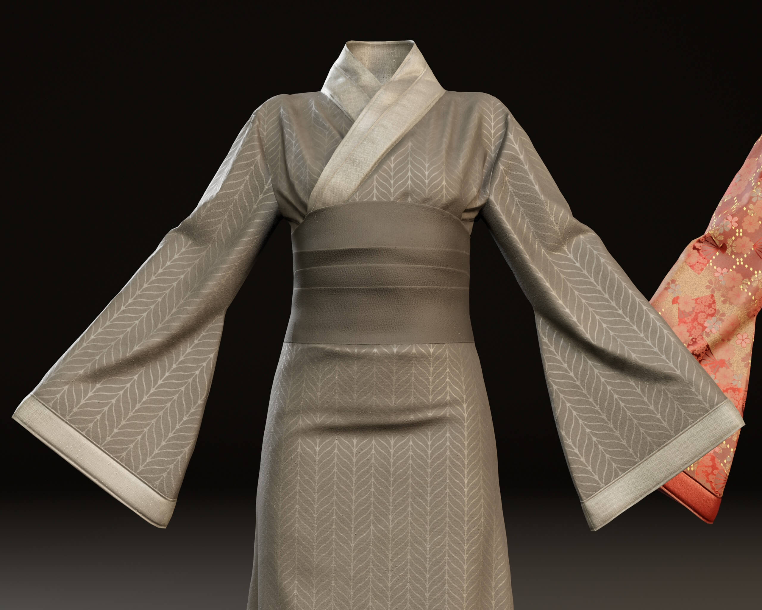 Japanese Kimono - 3D Model by clockworkcreations