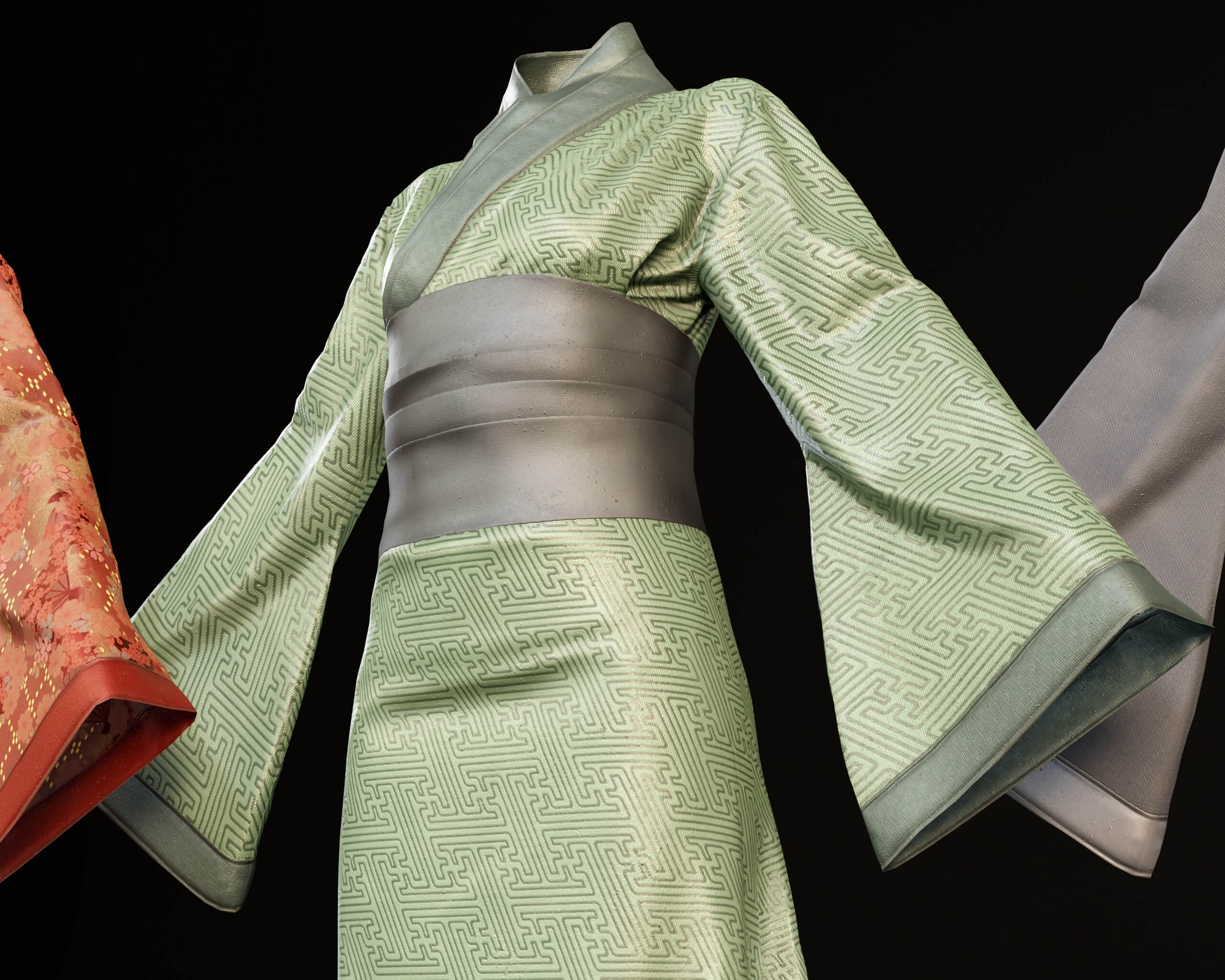 Japanese Kimono - 3D Model by clockworkcreations