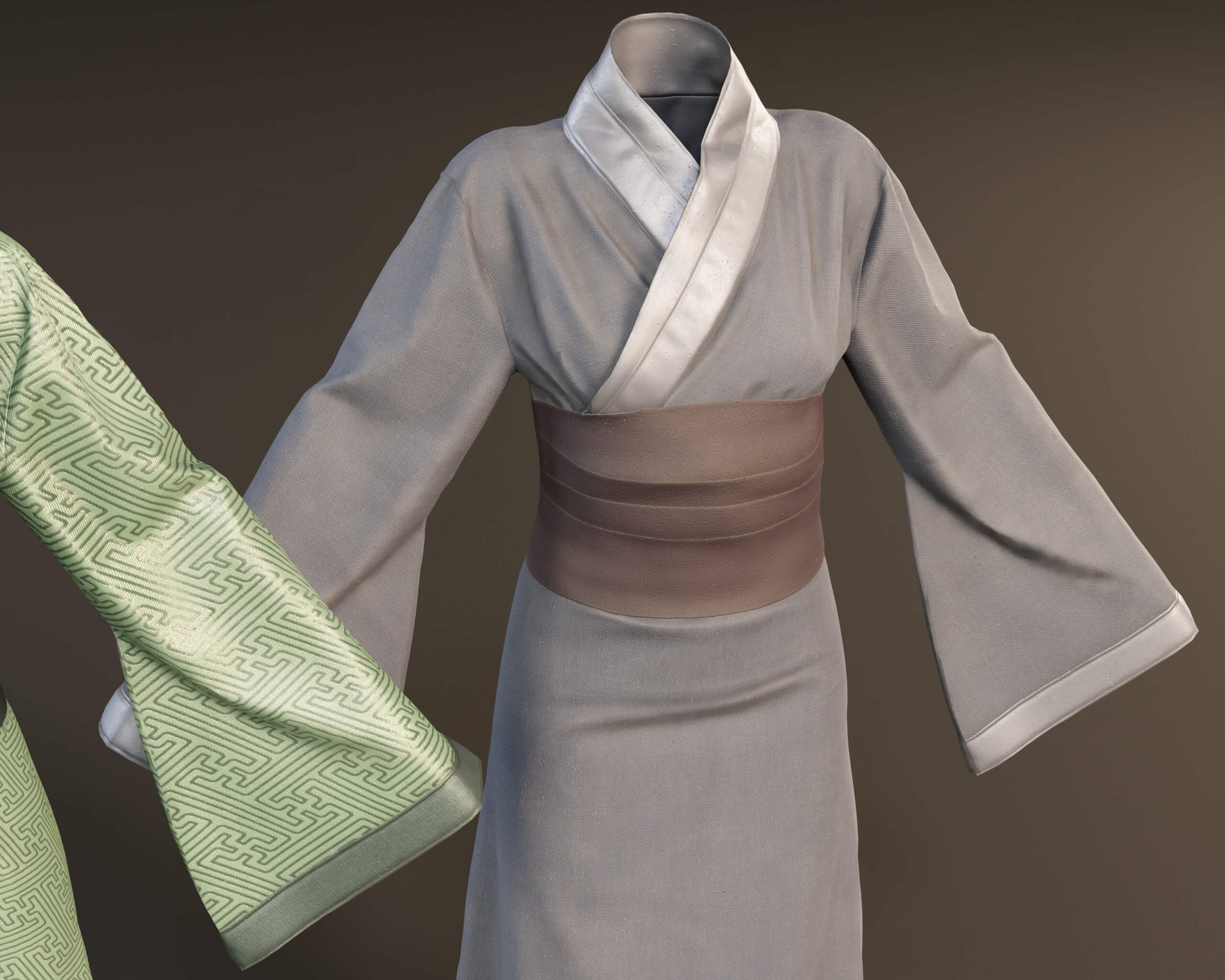 Japanese Kimono - 3D Model by clockworkcreations