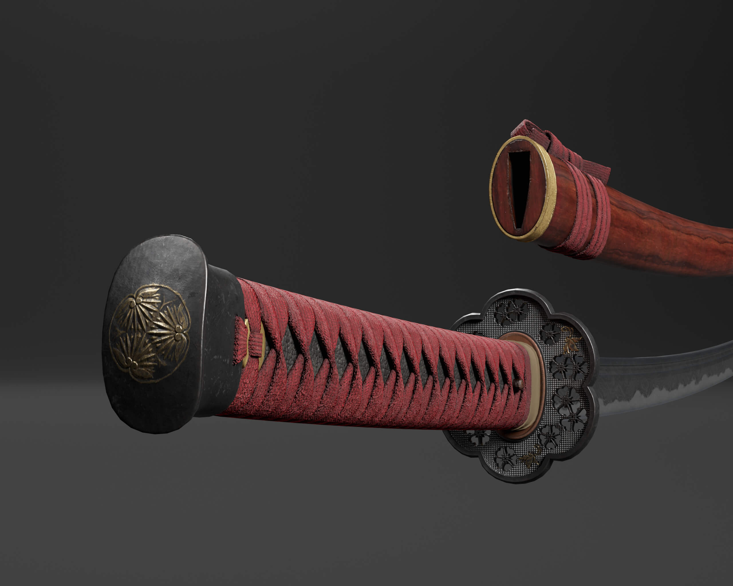 Katana Samurai Sword - 3D Model by clockworkcreations