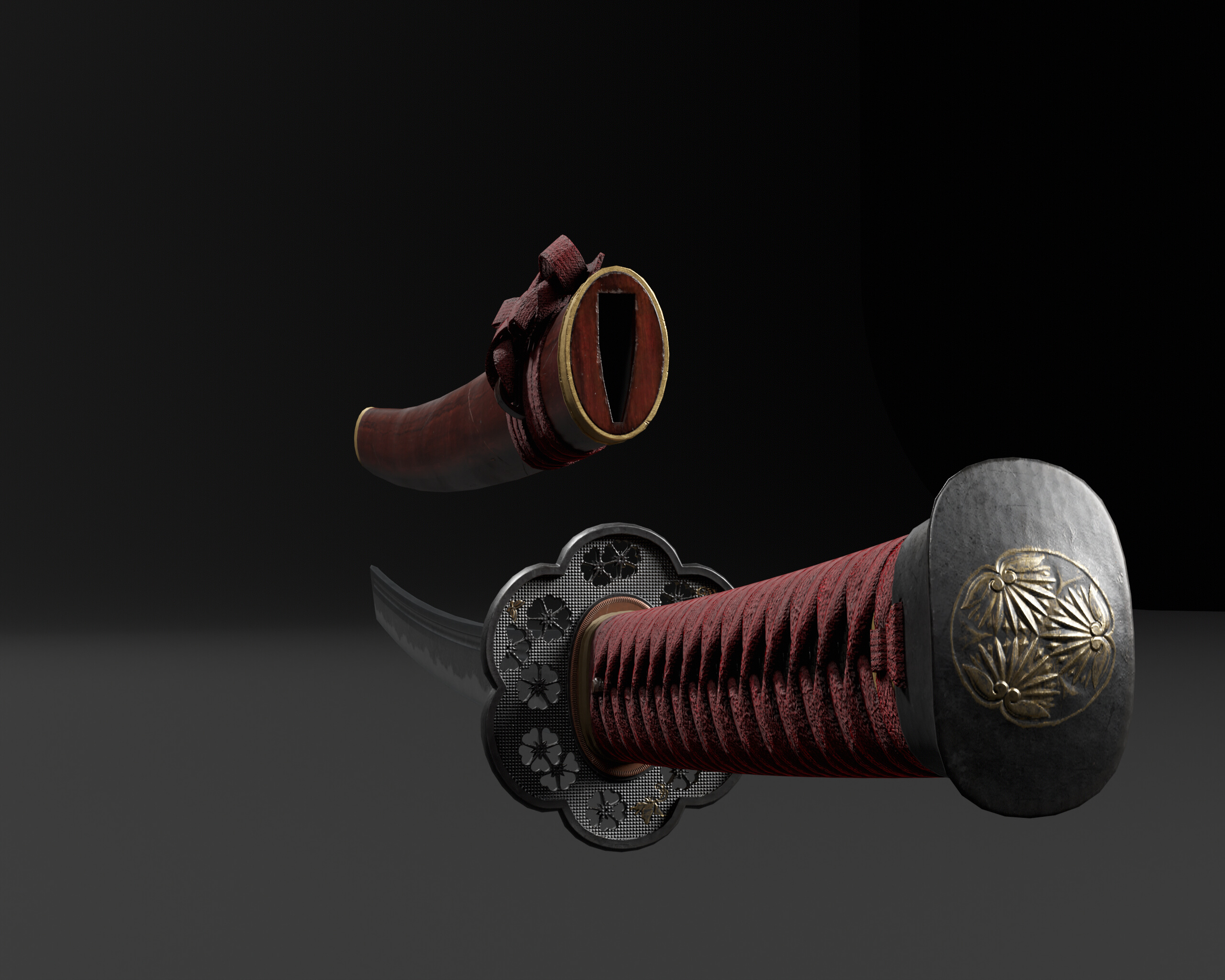 Katana Samurai Sword - 3D Model by clockworkcreations