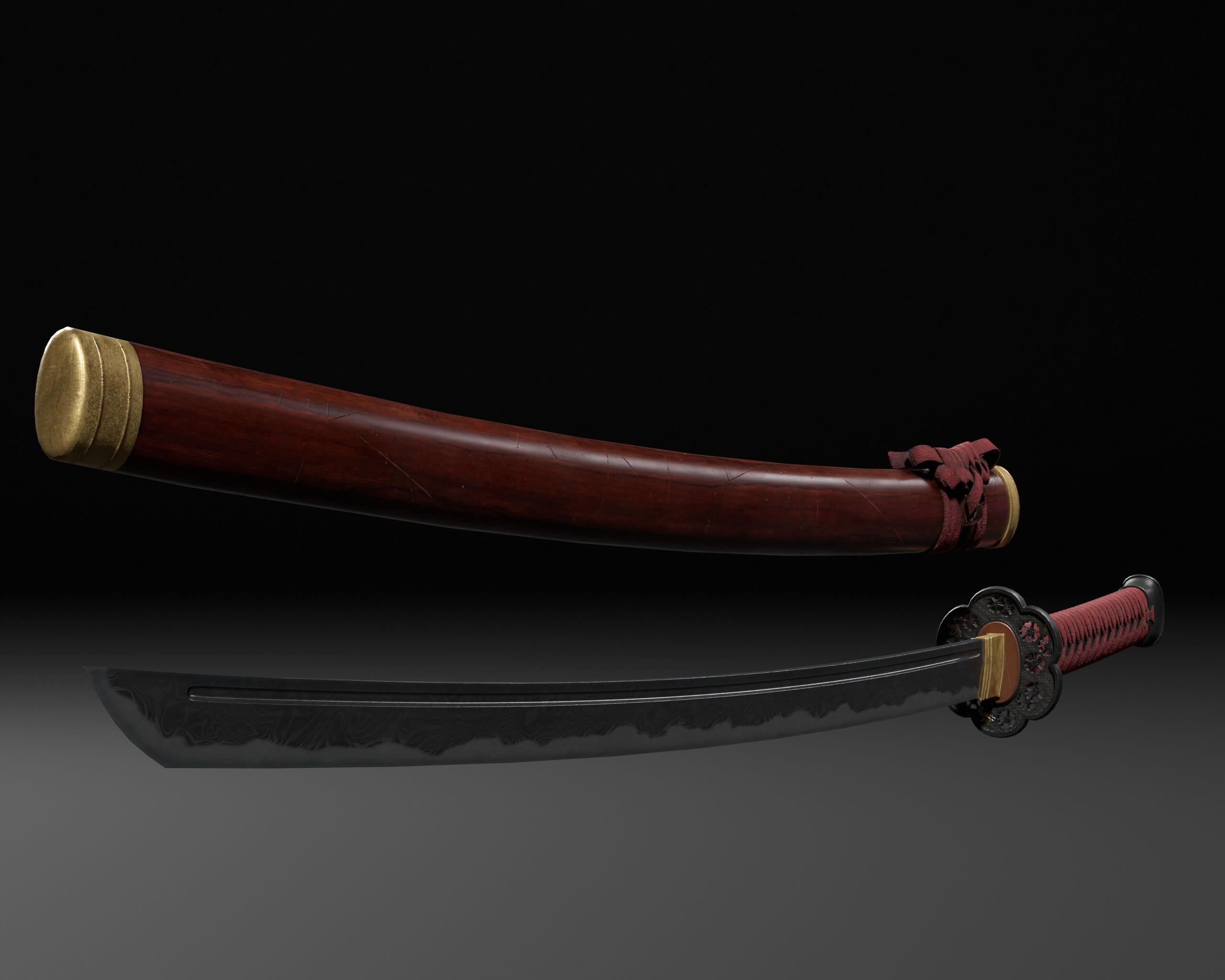 Katana Samurai Sword - 3D Model by clockworkcreations