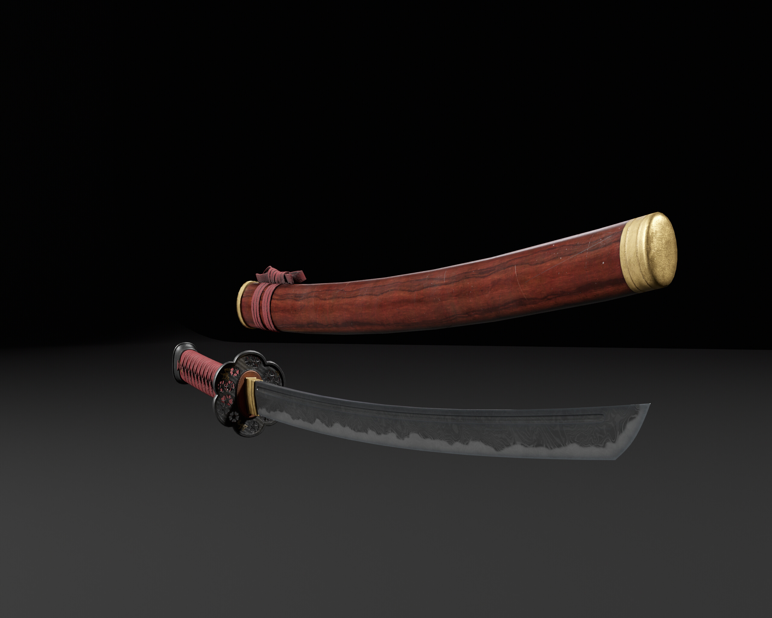 Katana Samurai Sword - 3D Model by clockworkcreations