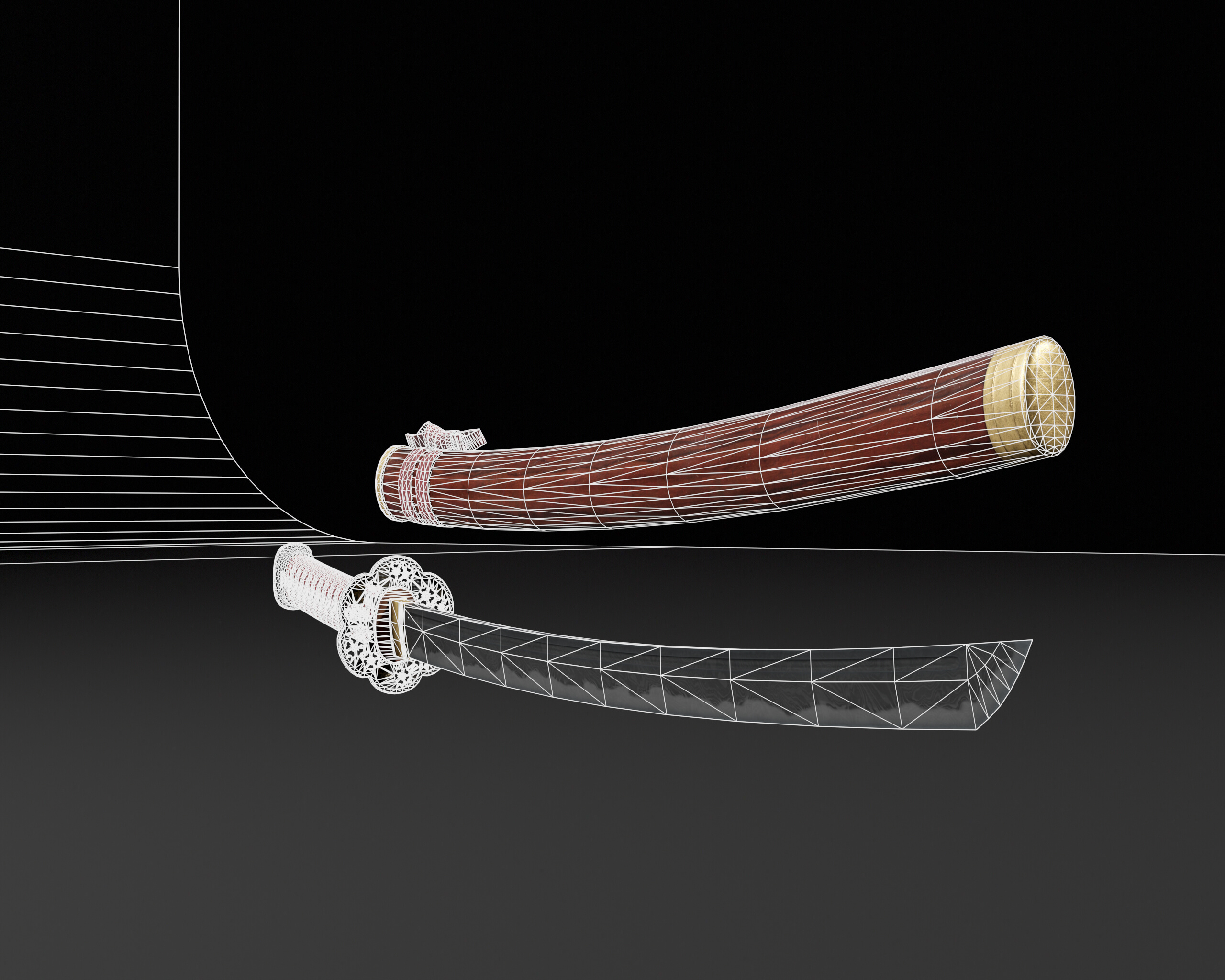 Katana Samurai Sword - 3D Model by clockworkcreations
