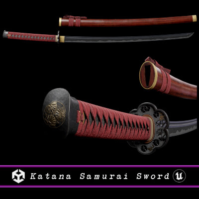 Katana Samurai Sword - 3D Model by clockworkcreations