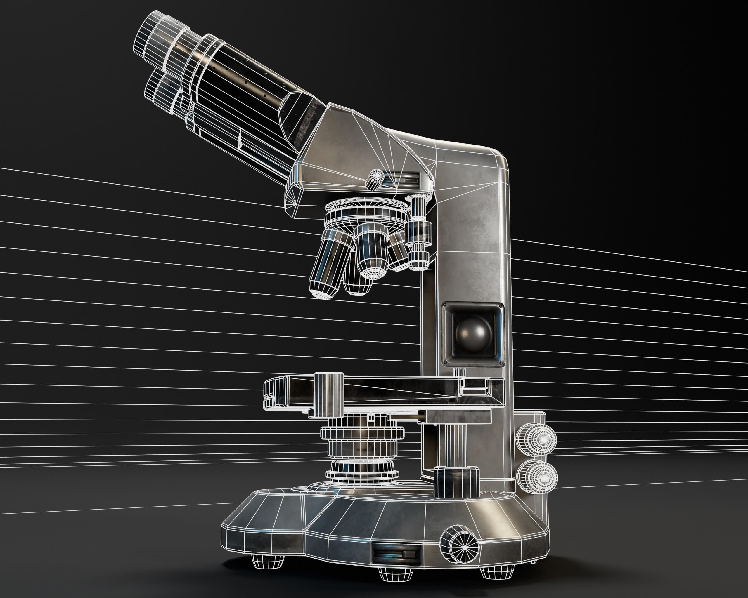 Laboratory Microscope - 3D Model by clockworkcreations