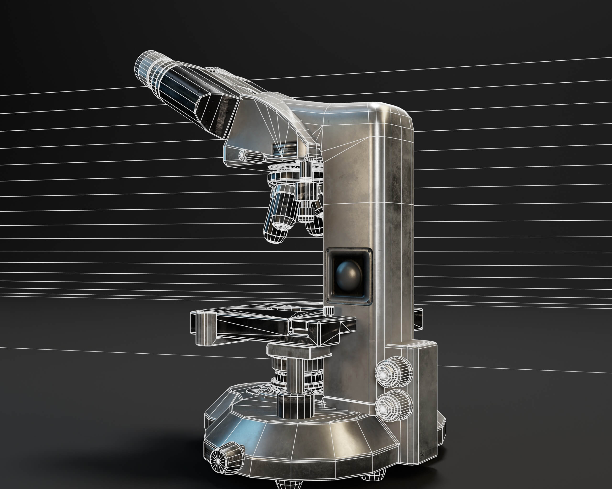 Laboratory Microscope - 3D Model by clockworkcreations