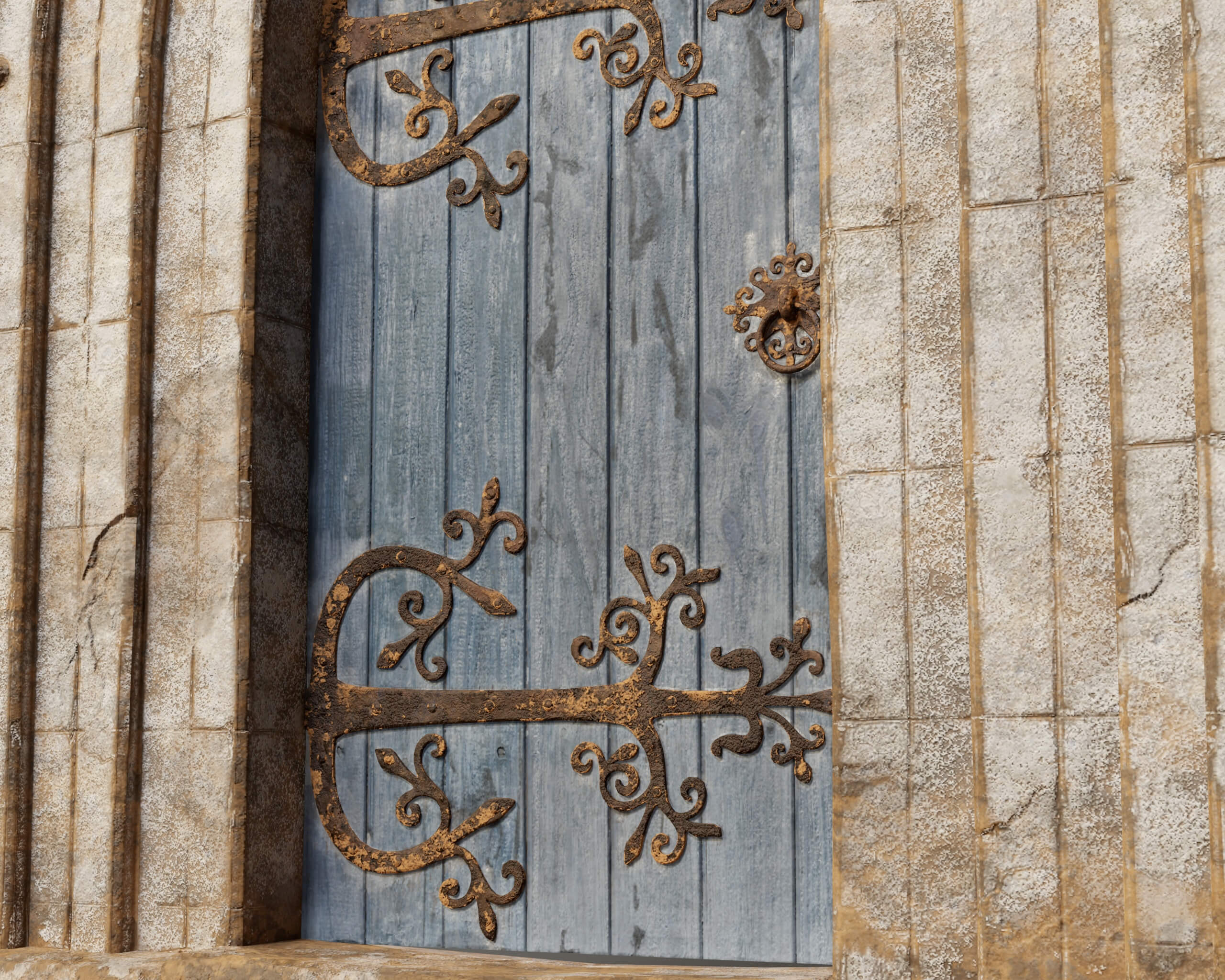Medieval Church Door - 3D Model by clockworkcreations