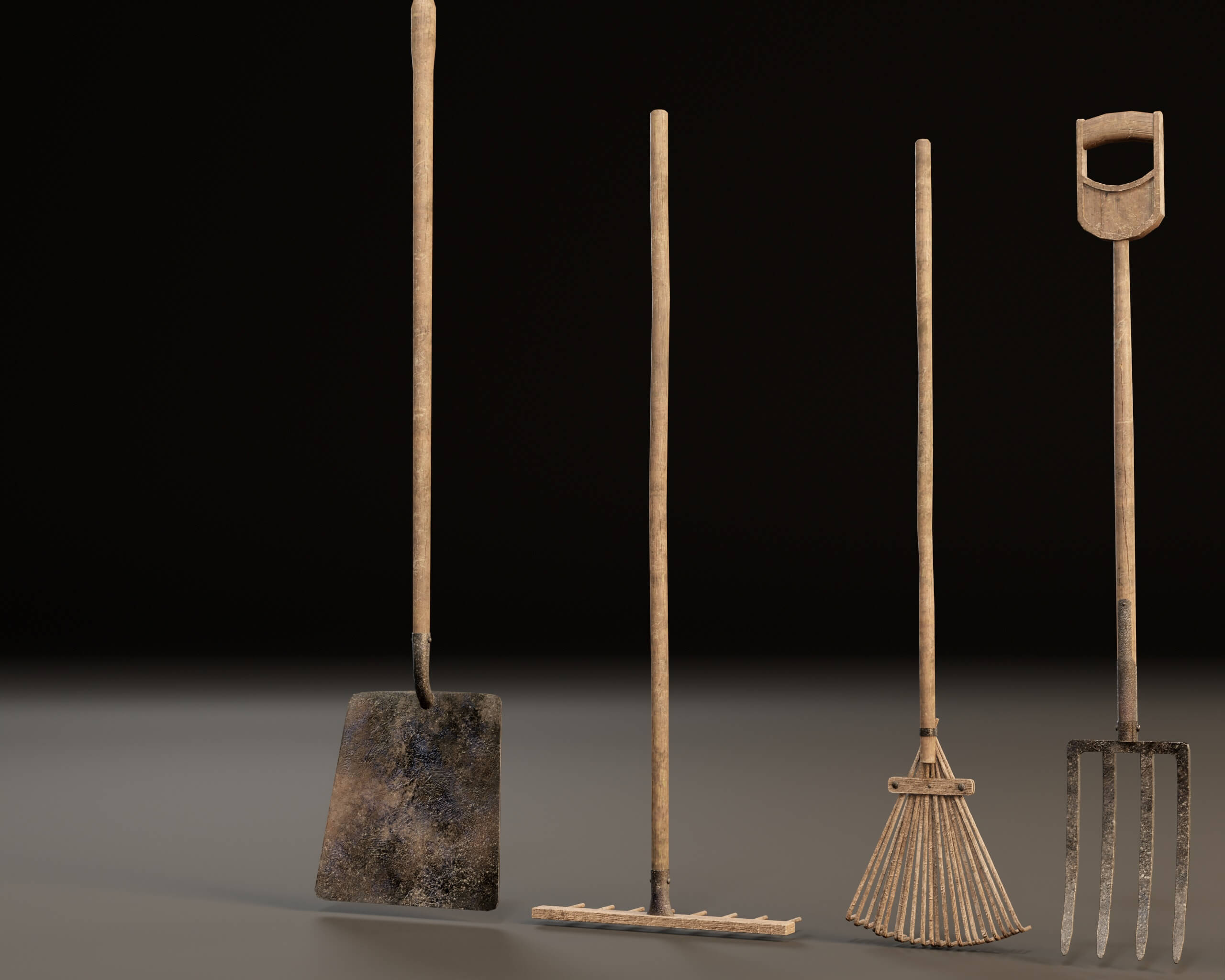 Medieval Farming Tools Set - 3D Model by clockworkcreations