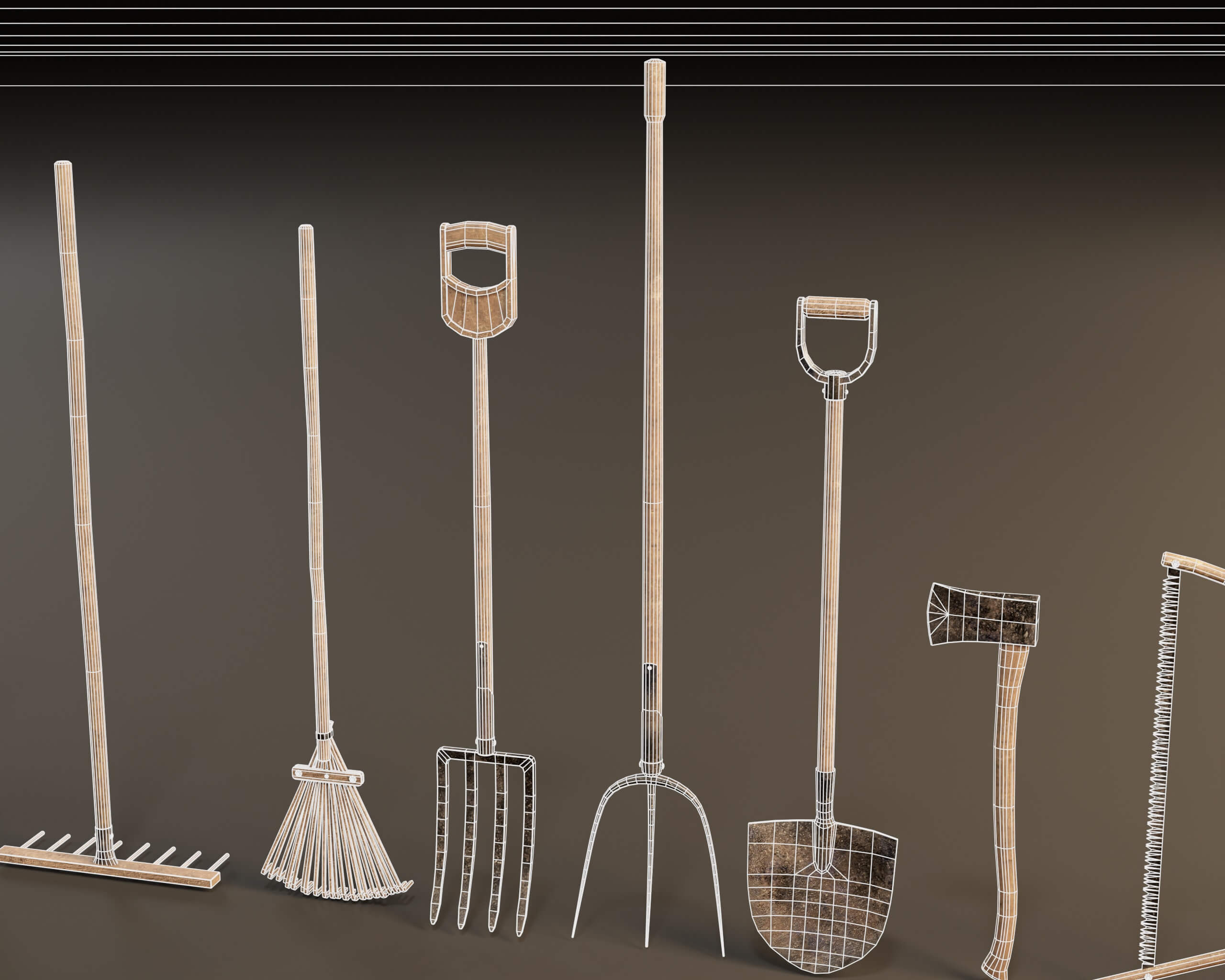 Medieval Farming Tools Set - 3D Model by clockworkcreations