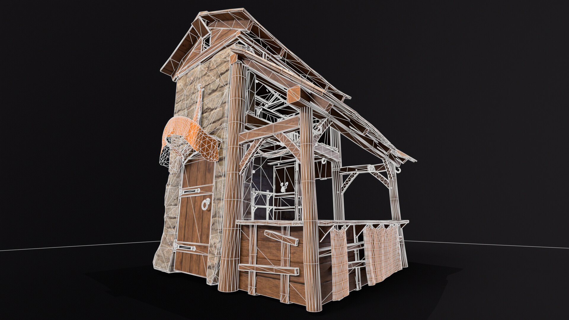 Medieval Market Stall - 3D Model by clockworkcreations