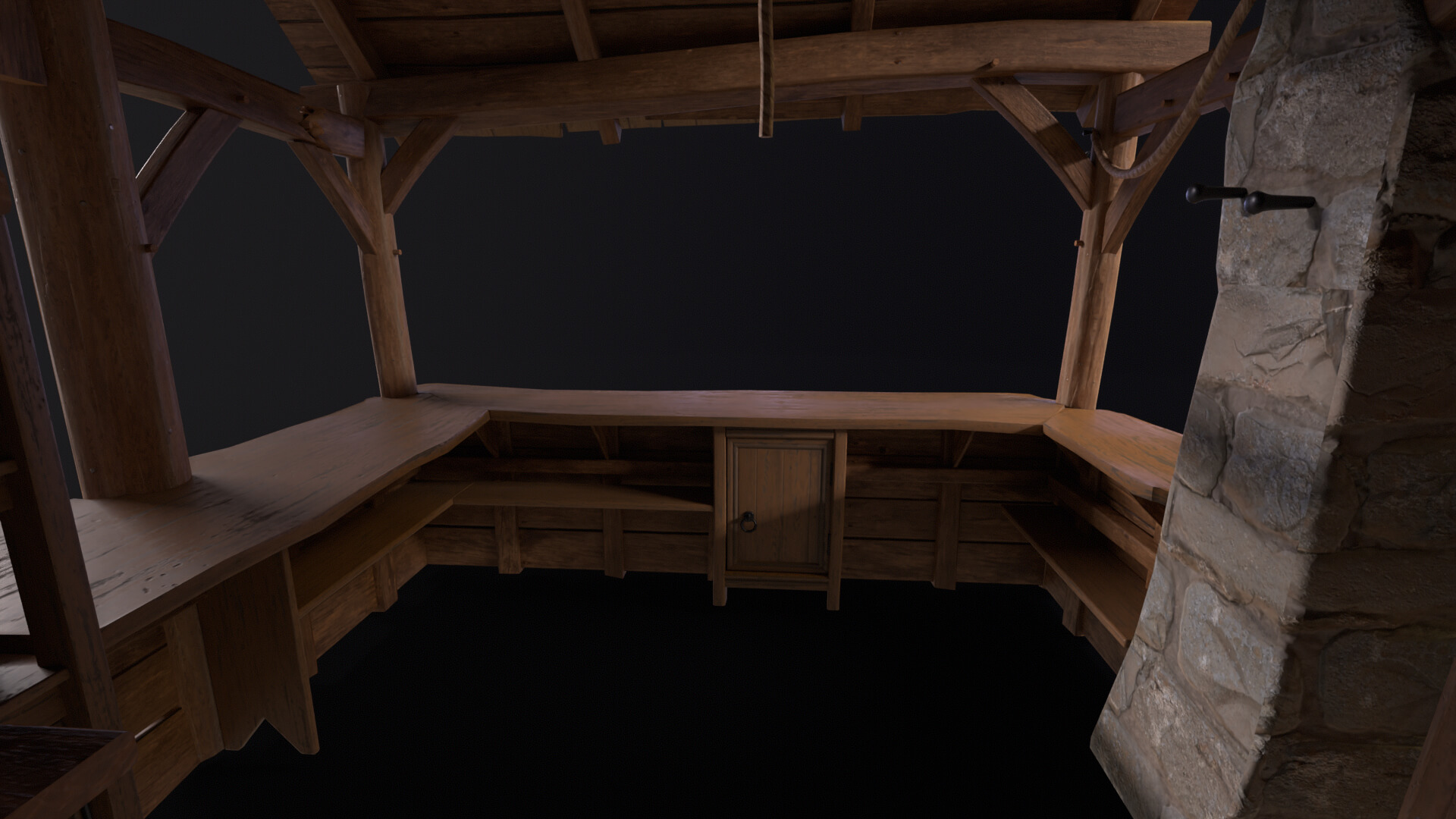 Medieval Market Stall - 3D Model by clockworkcreations