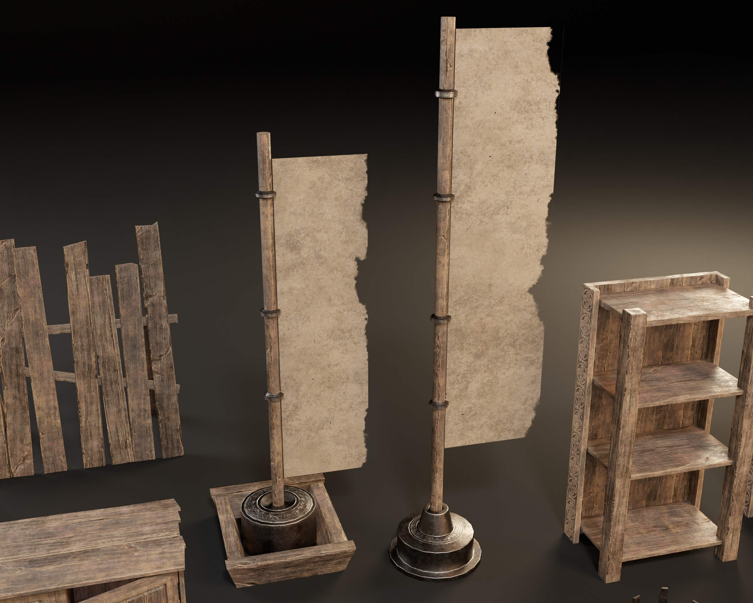 Medieval Props Pack 1 - 3D Model by clockworkcreations