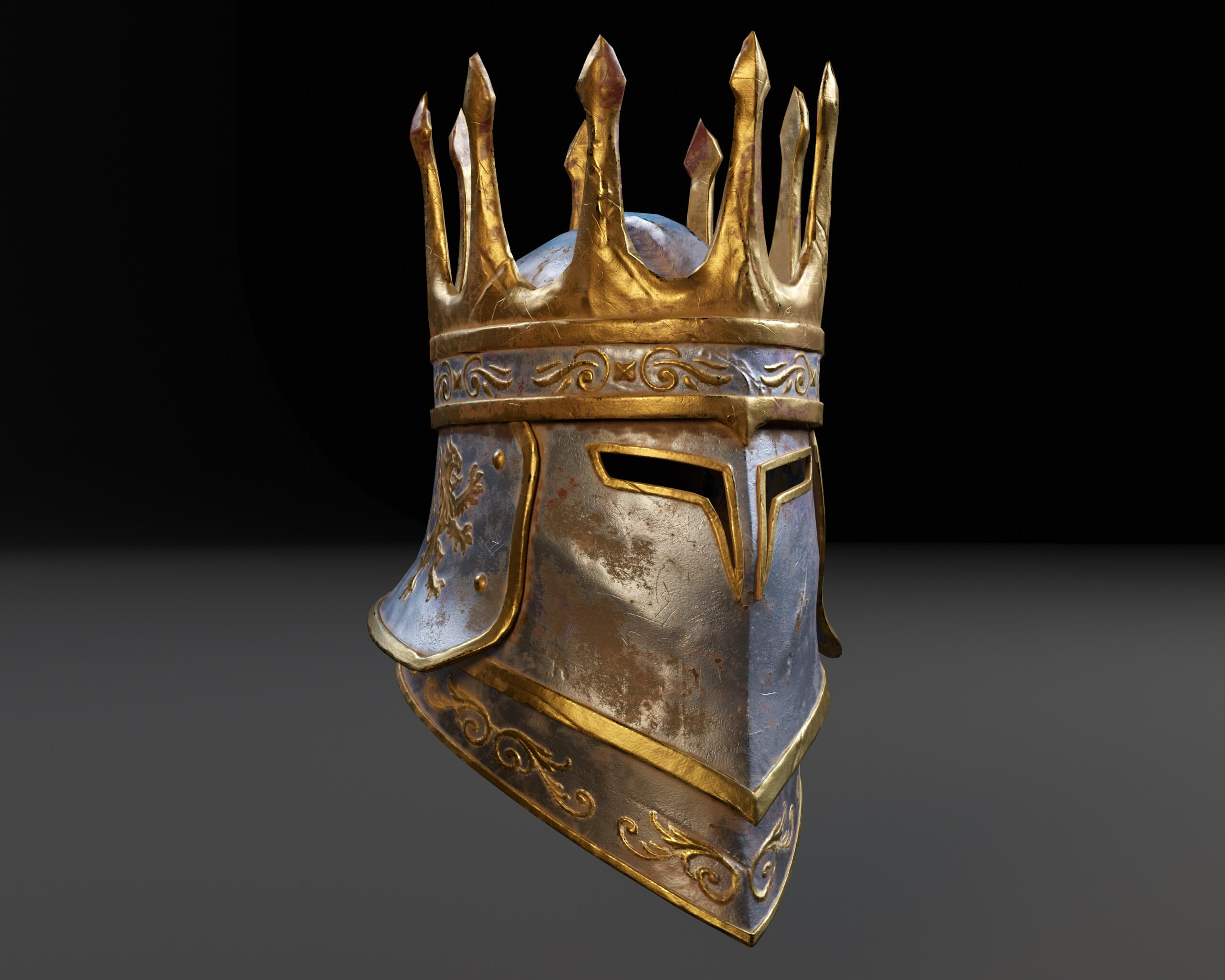 Medieval Silver Knight Helmet - 3D Model by clockworkcreations
