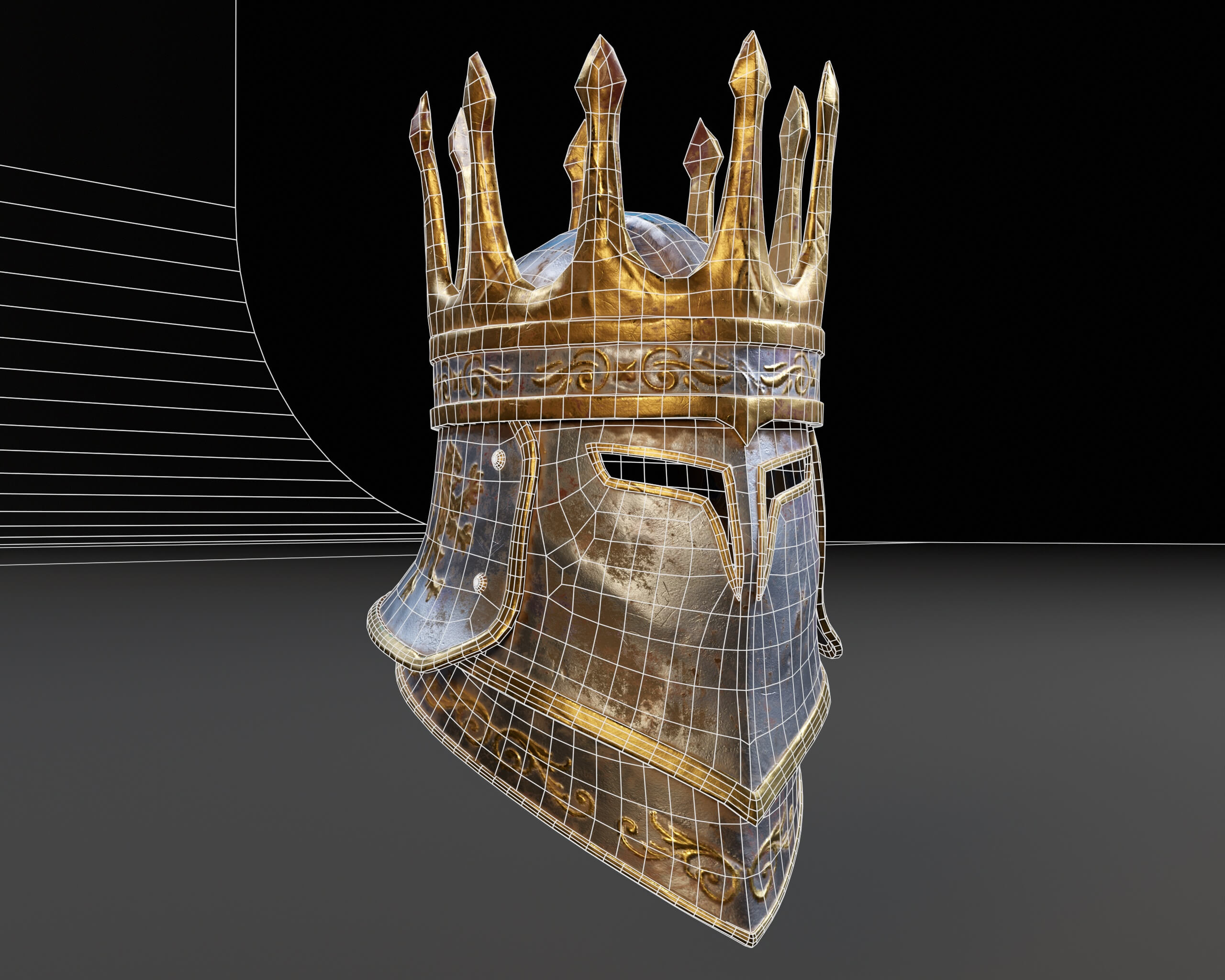 Medieval Silver Knight Helmet - 3D Model by clockworkcreations