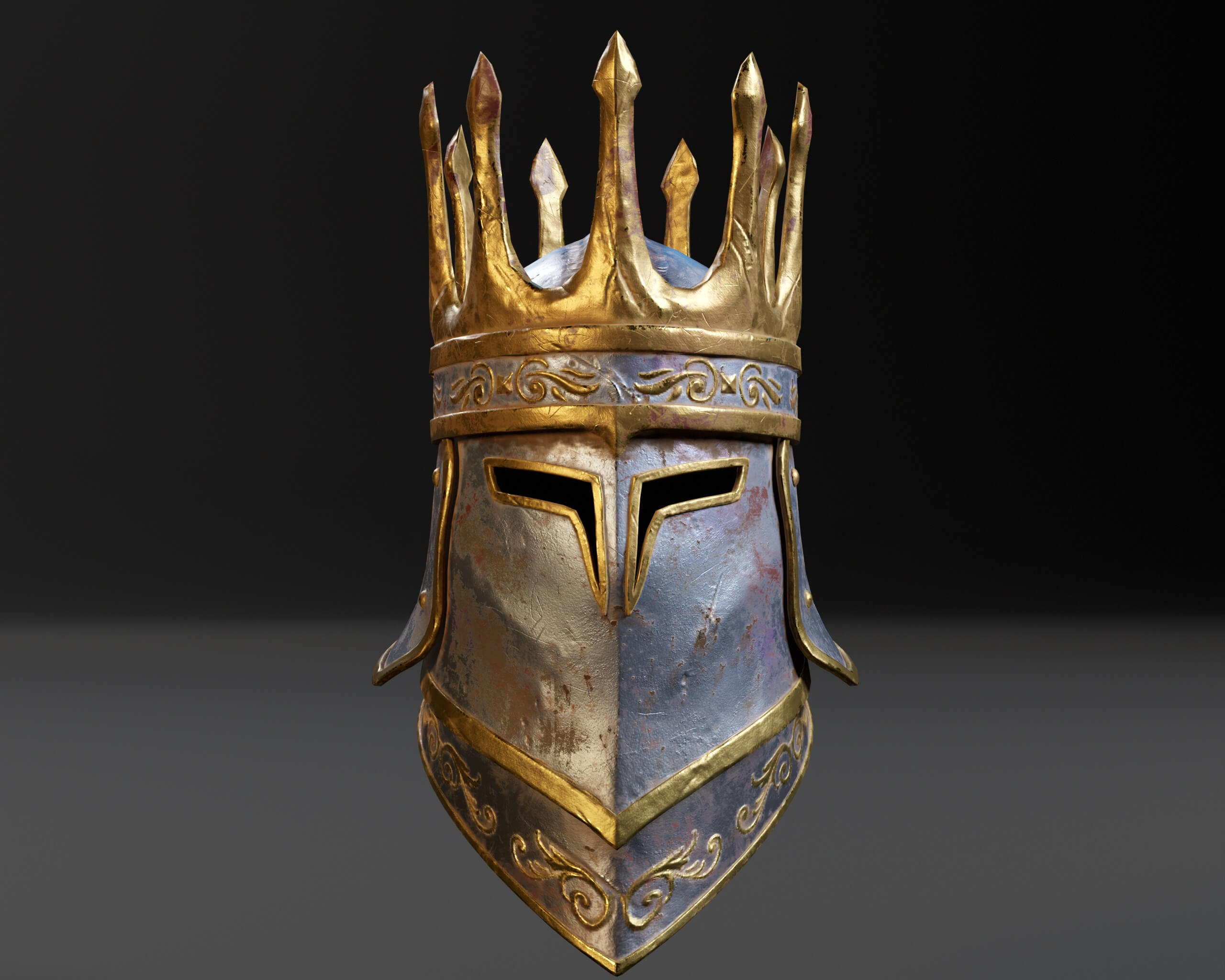 Medieval Silver Knight Helmet - 3D Model by clockworkcreations
