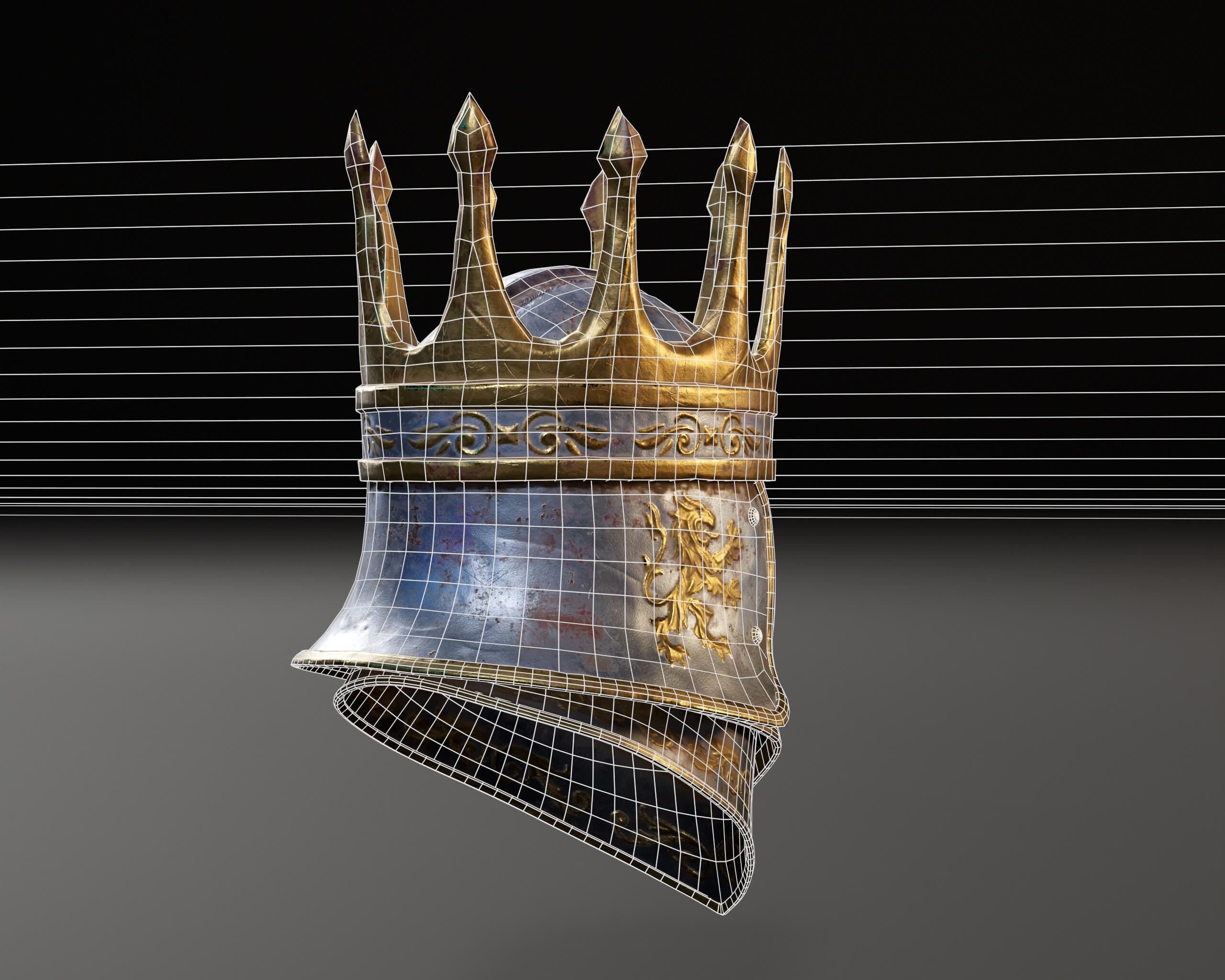 Medieval Silver Knight Helmet - 3D Model by clockworkcreations