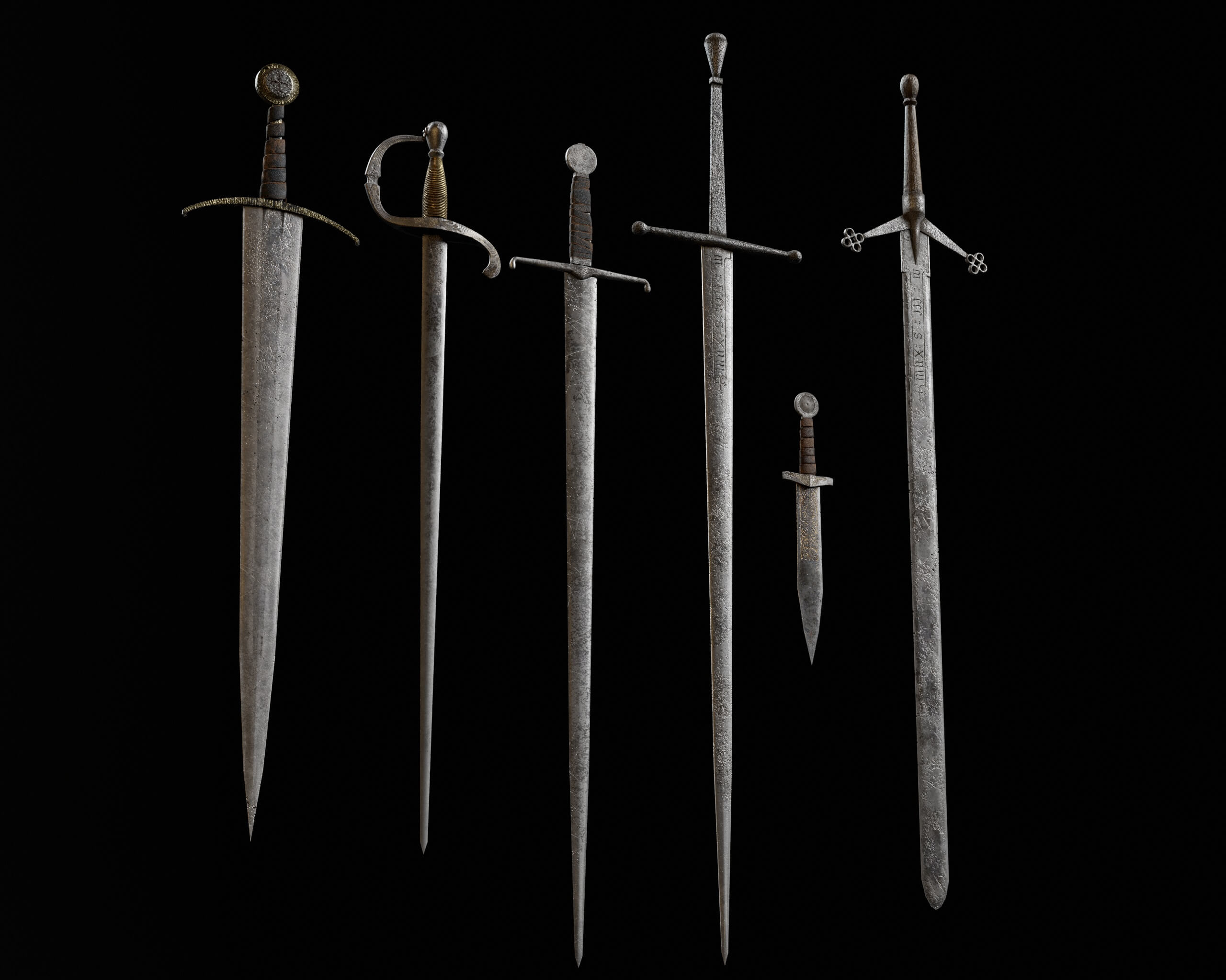 Medieval Swords Set - 3D Model by clockworkcreations
