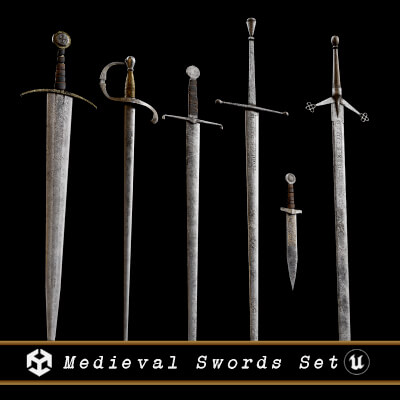 Medieval Swords Set - 3D Model by clockworkcreations