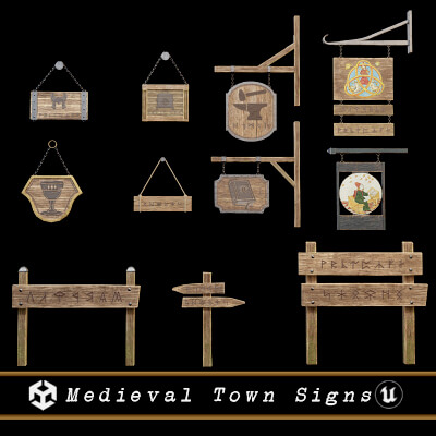 3D Models | Medieval | Street Signs | RenderHub