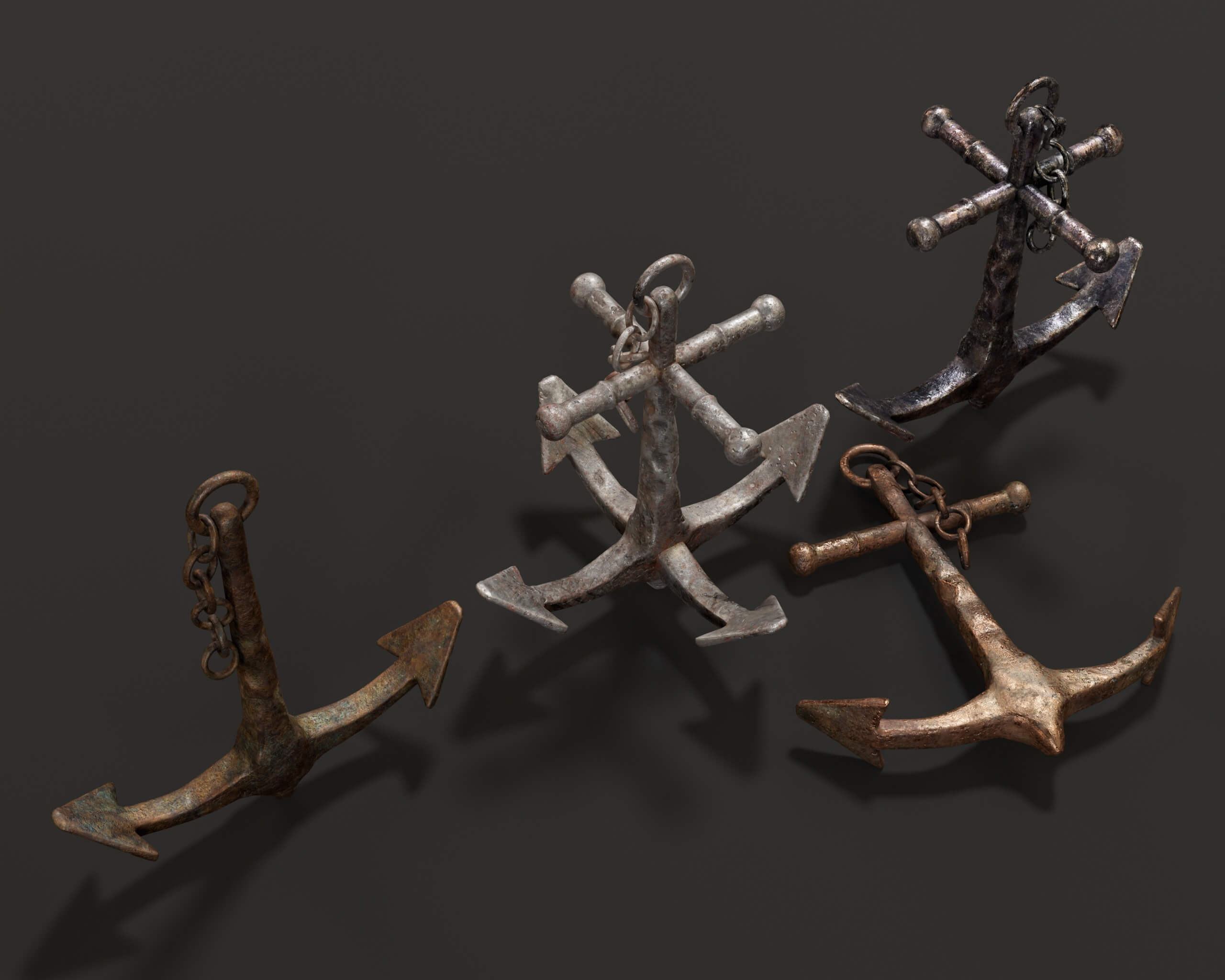 Old Anchor Set 1 - 3D Model by clockworkcreations