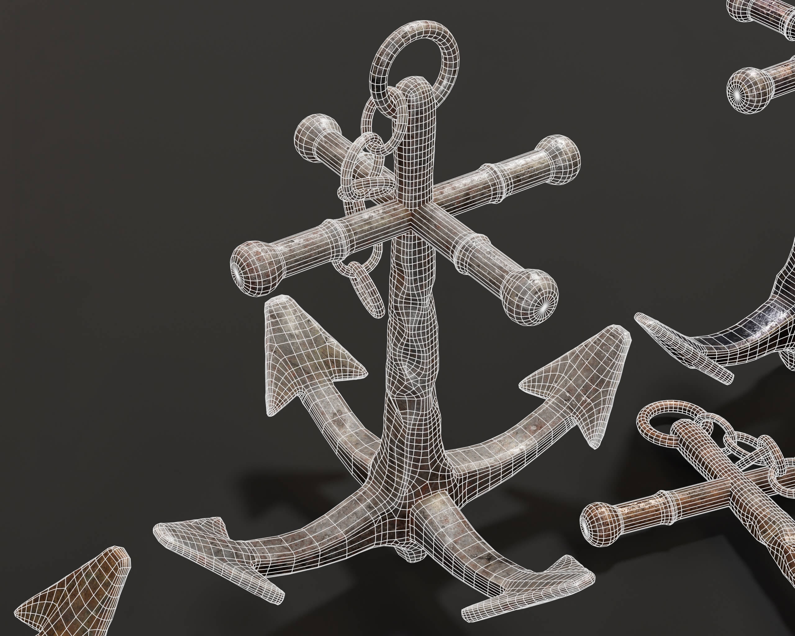 Old Anchor Set 1 - 3D Model by clockworkcreations