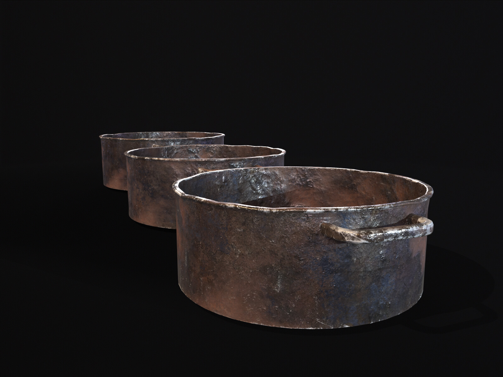 Old Iron Pots - 3D Model by clockworkcreations
