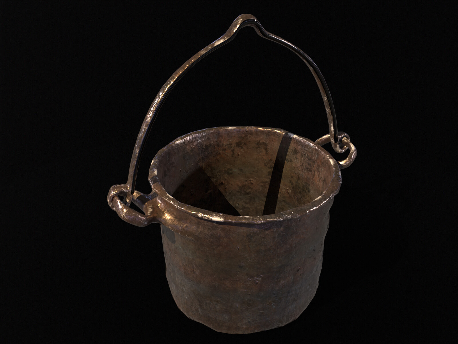 Old Medieval Iron Cauldron - 3D Model by clockworkcreations