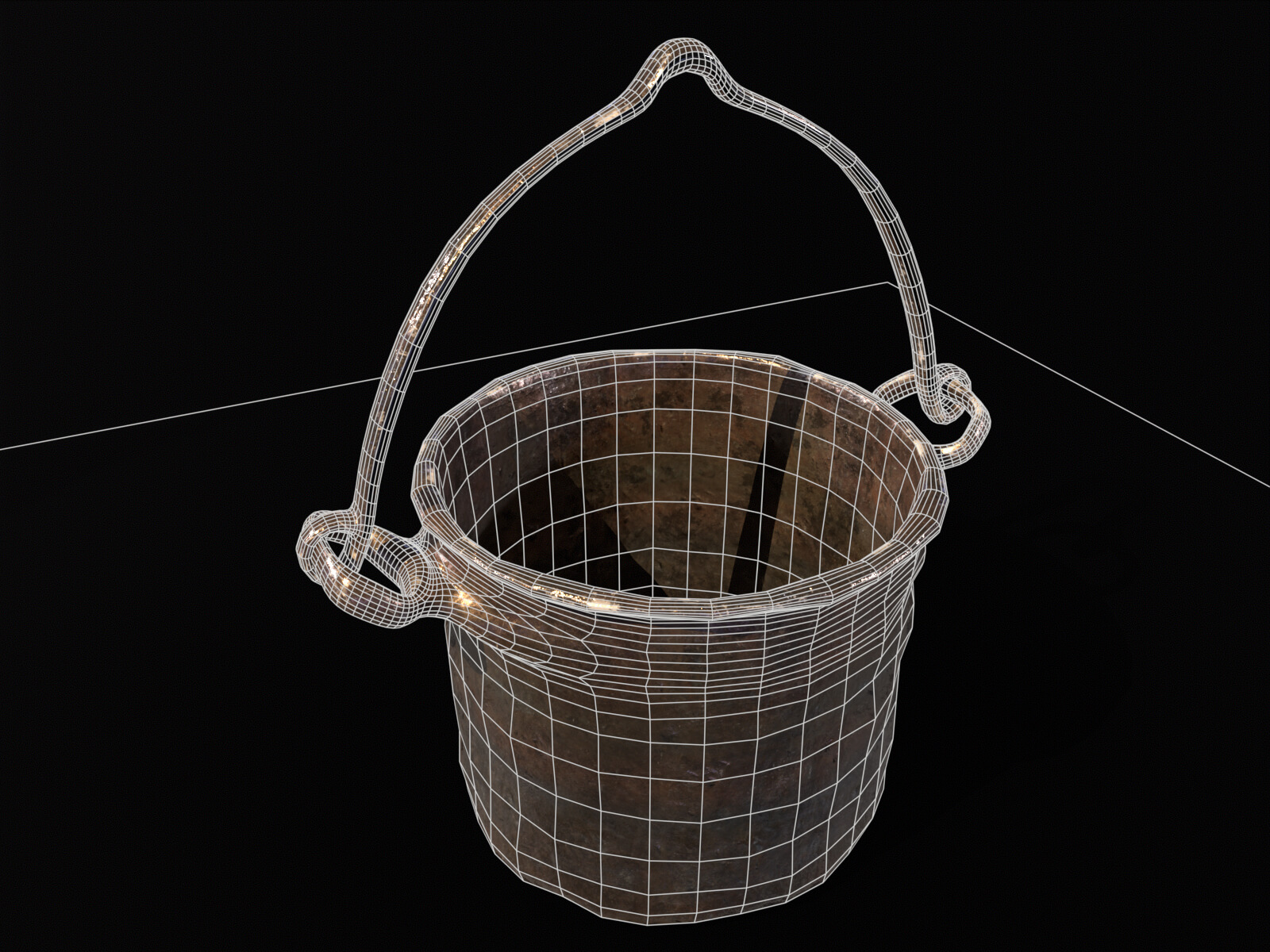 Old Medieval Iron Cauldron - 3D Model by clockworkcreations