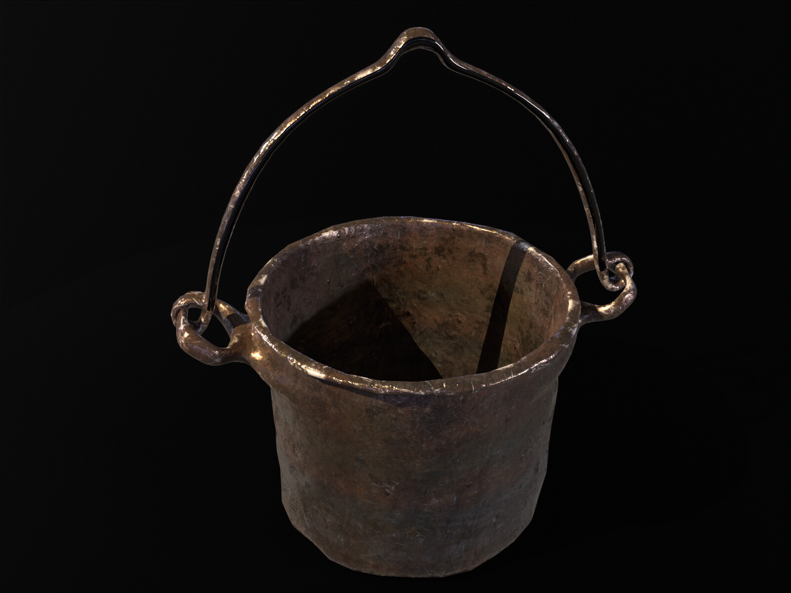 Old Medieval Iron Cauldron - 3D Model by clockworkcreations