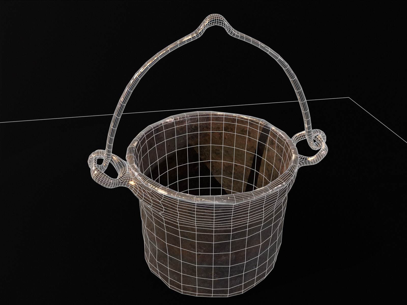 Old Medieval Iron Cauldron - 3D Model by clockworkcreations