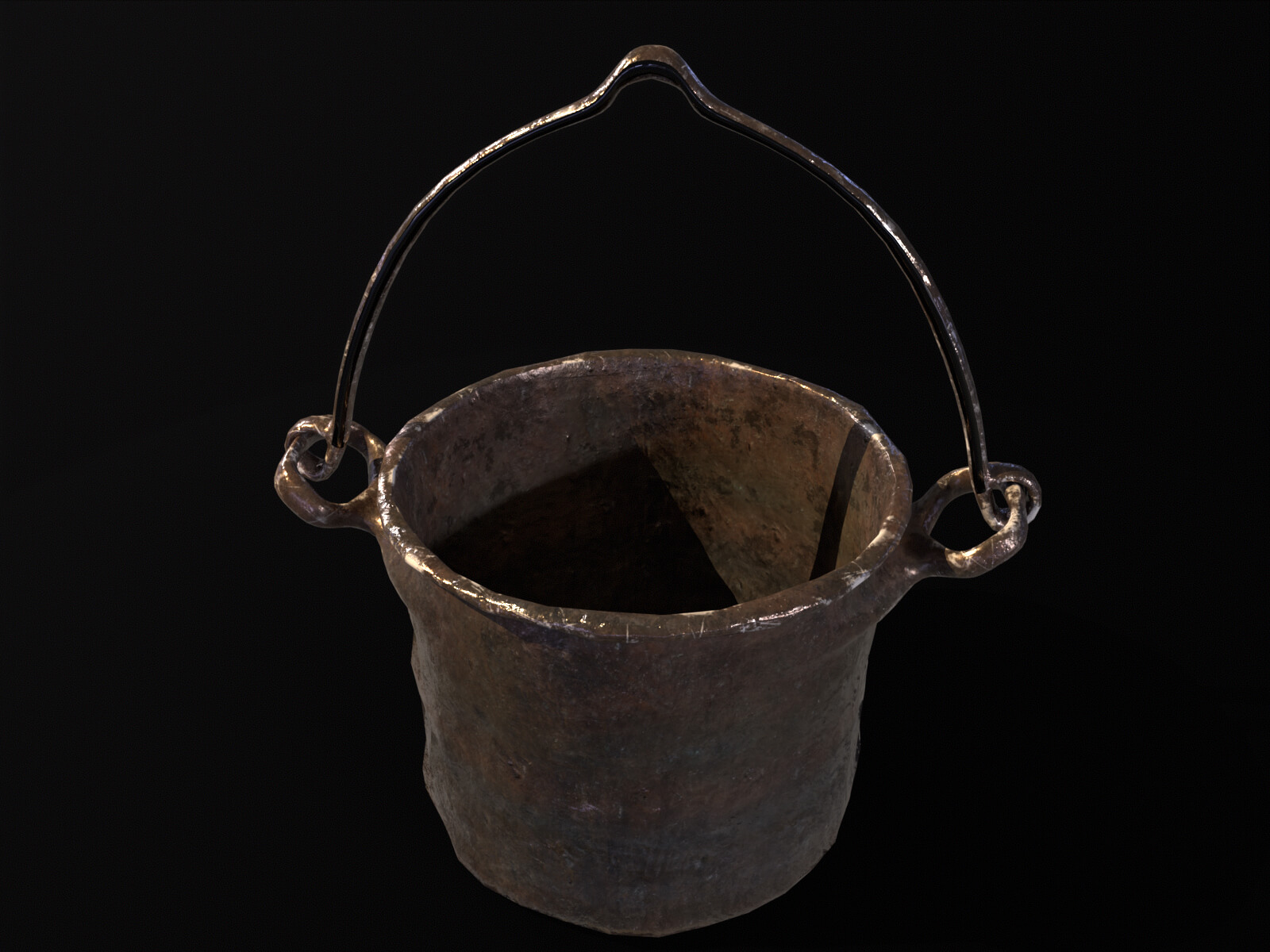 Old Medieval Iron Cauldron - 3D Model by clockworkcreations