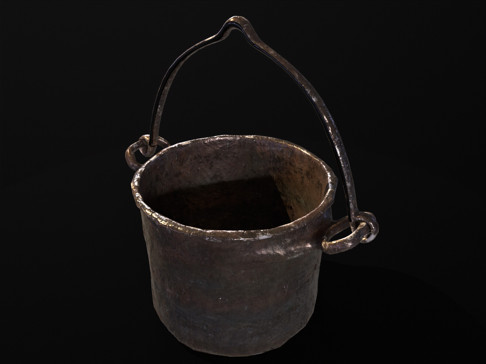 Old Medieval Iron Cauldron - 3D Model by clockworkcreations