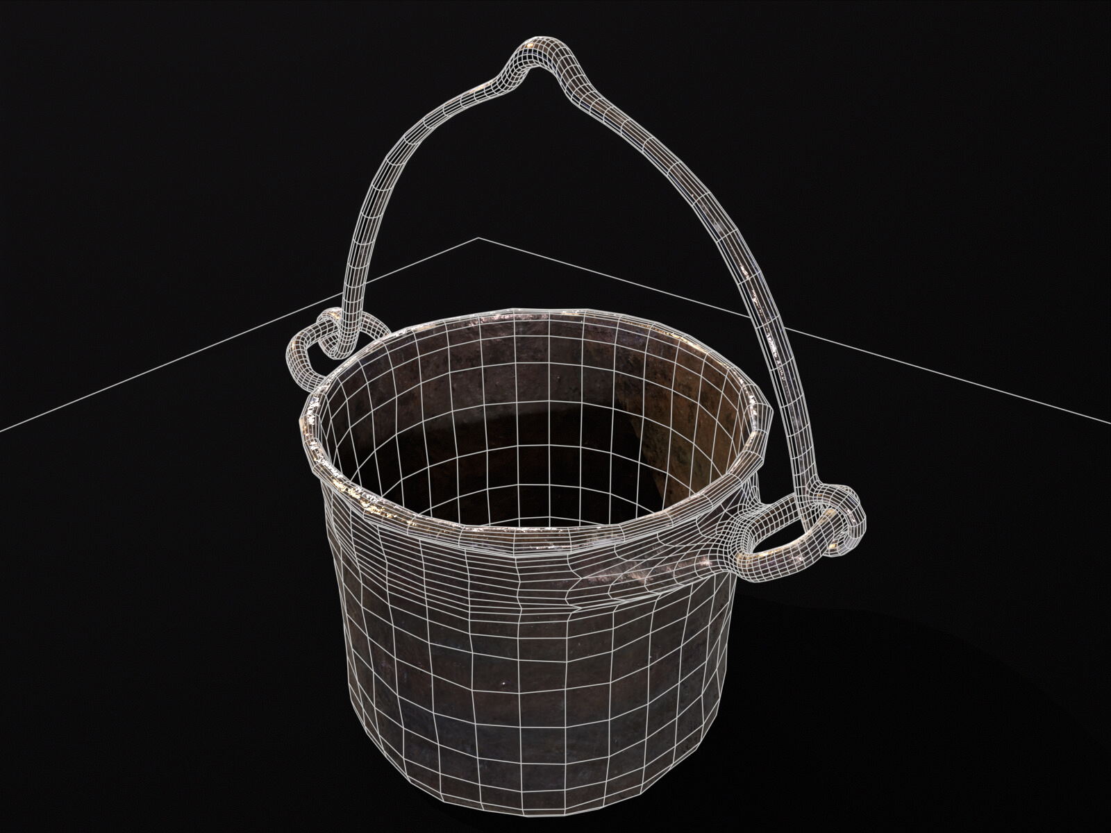 Old Medieval Iron Cauldron - 3D Model by clockworkcreations