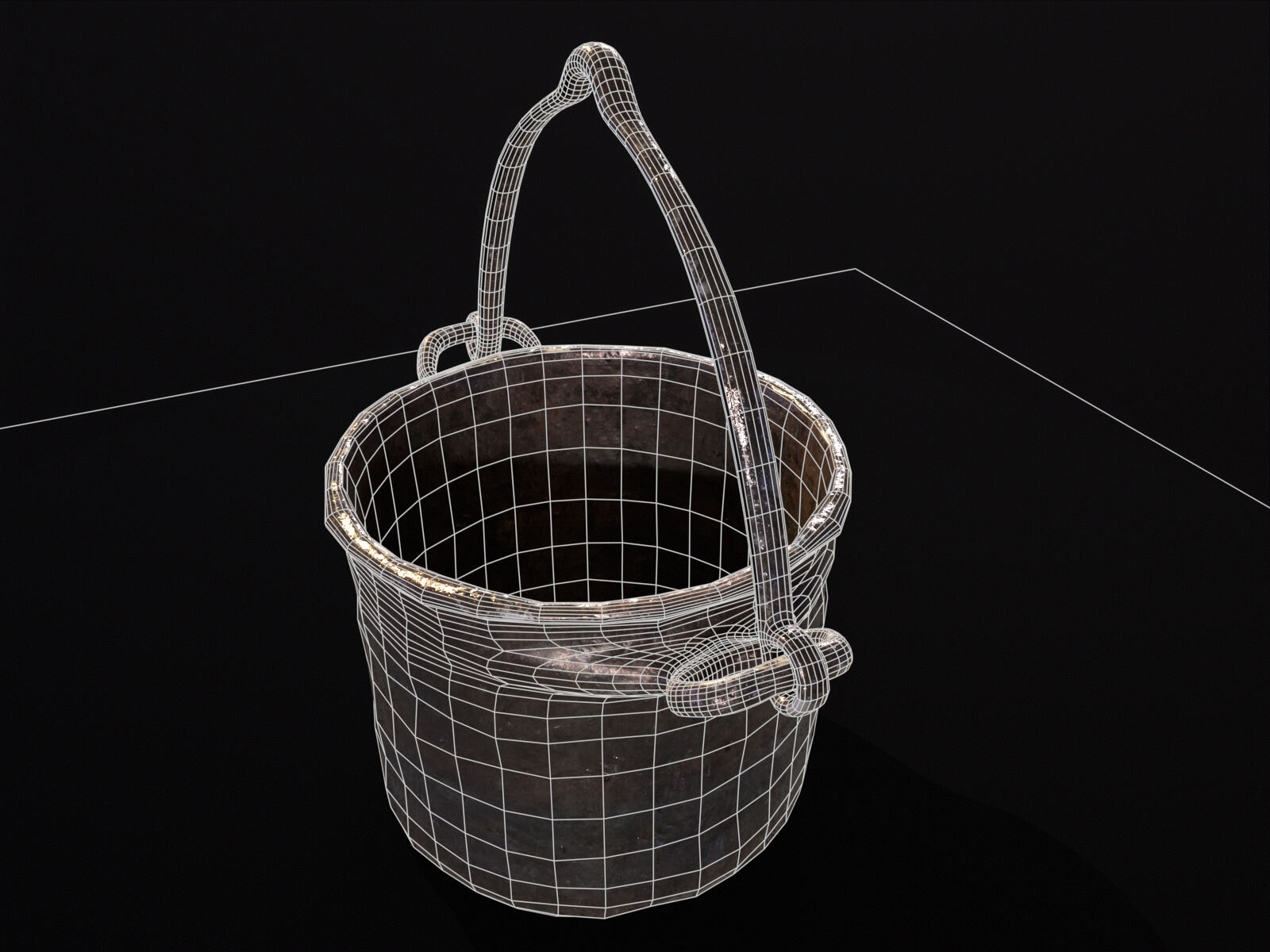 Old Medieval Iron Cauldron - 3D Model by clockworkcreations