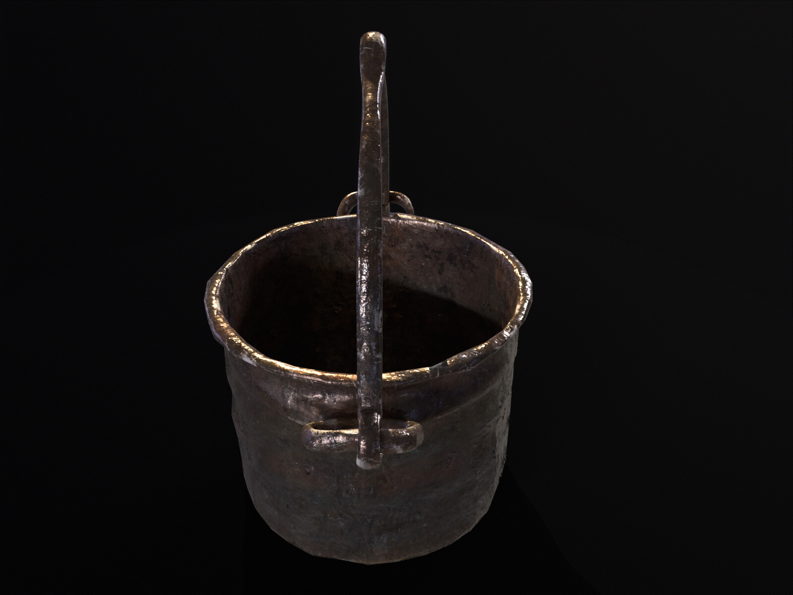Old Medieval Iron Cauldron - 3D Model by clockworkcreations