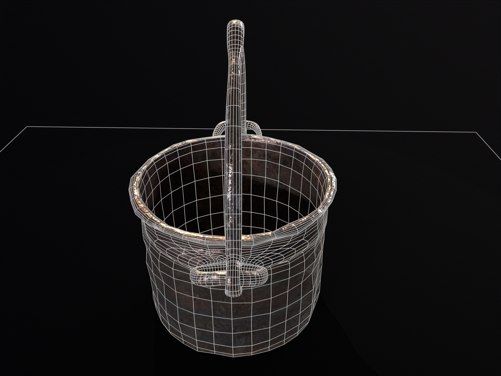 Old Medieval Iron Cauldron - 3D Model by clockworkcreations