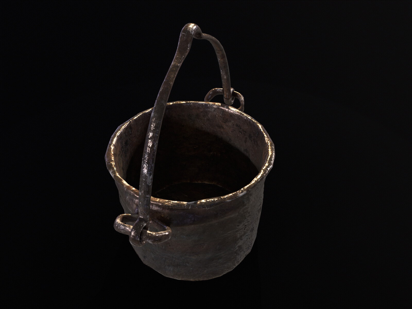 Old Medieval Iron Cauldron - 3D Model by clockworkcreations