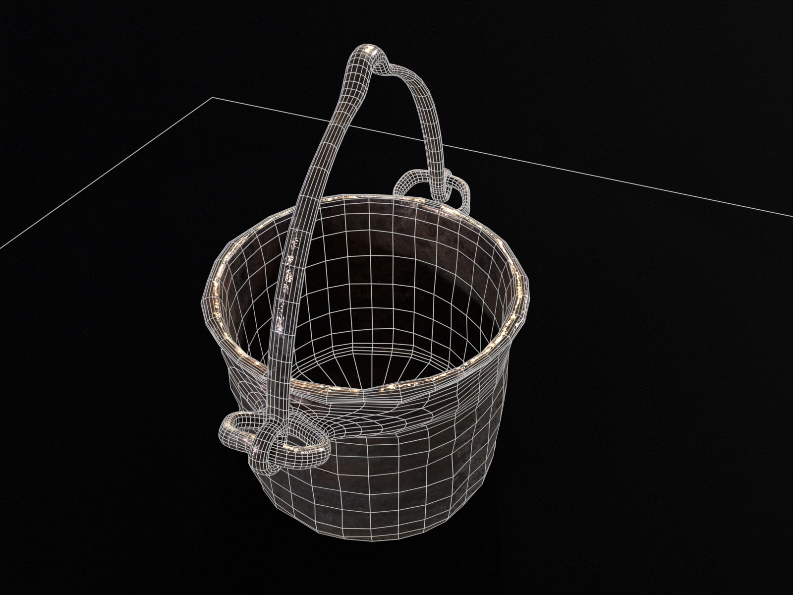 Old Medieval Iron Cauldron - 3D Model by clockworkcreations