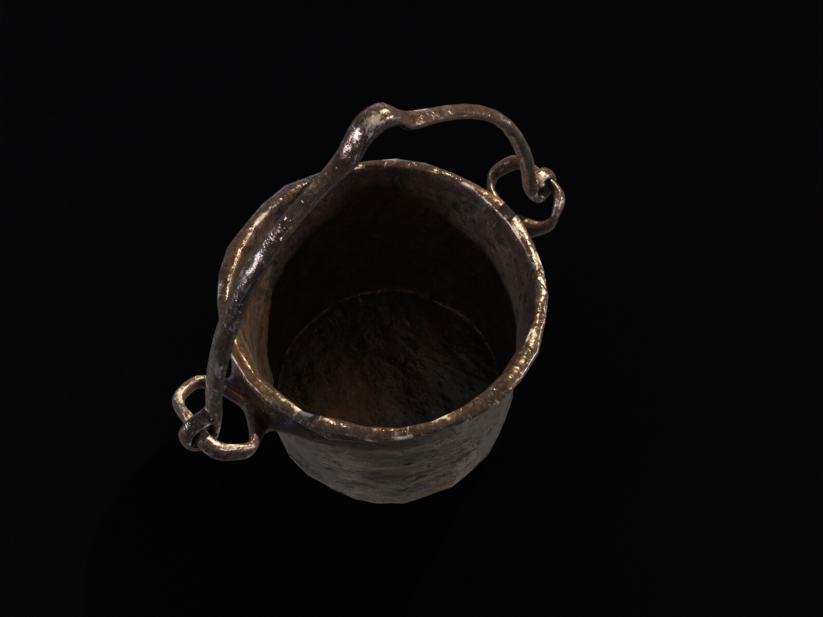 Old Medieval Iron Cauldron - 3D Model by clockworkcreations