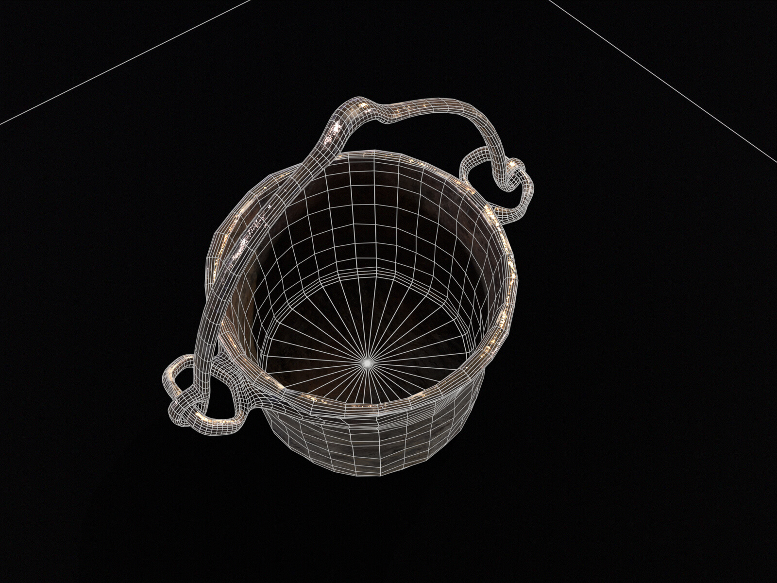 Old Medieval Iron Cauldron - 3D Model by clockworkcreations
