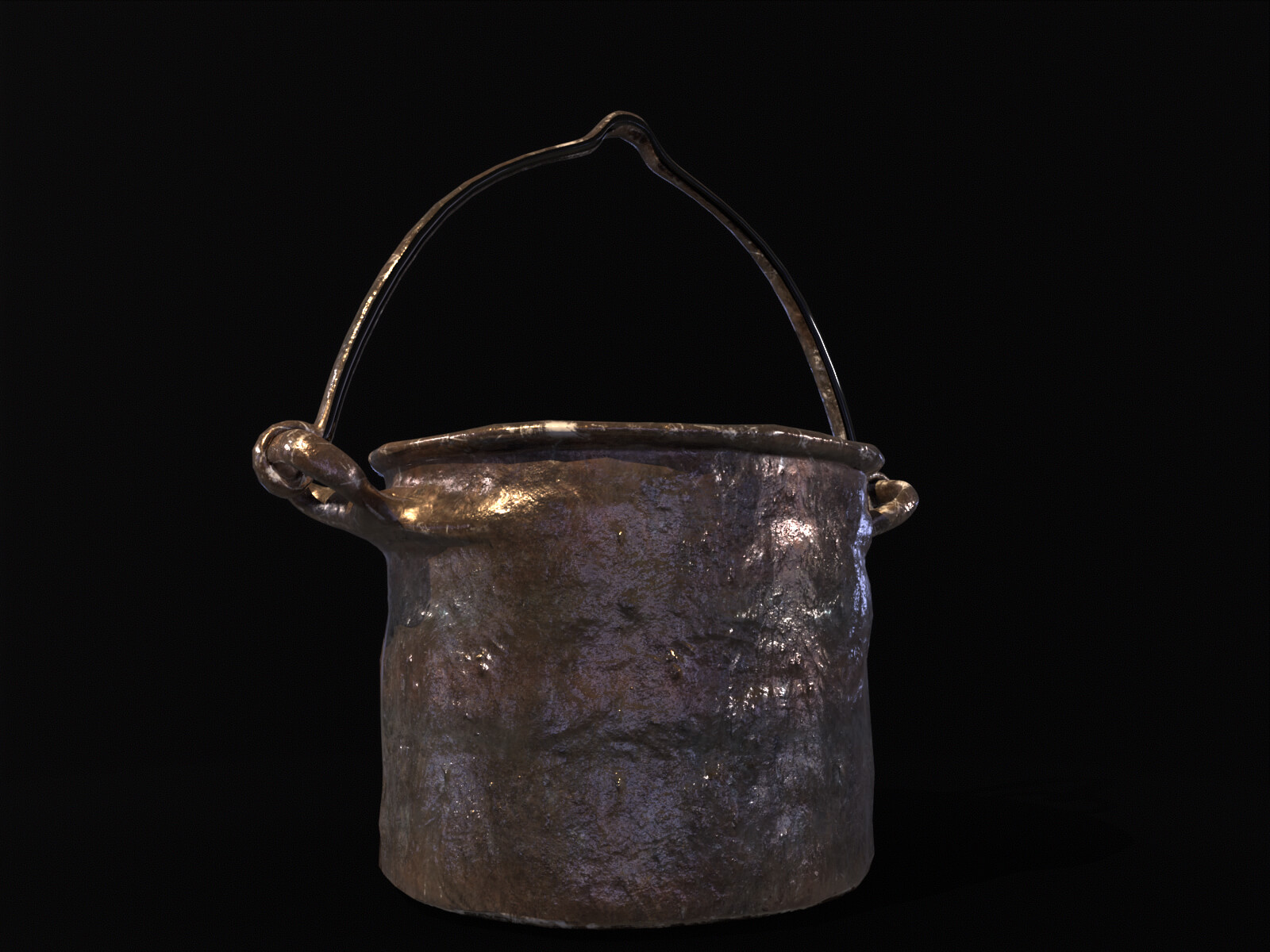 Old Medieval Iron Cauldron - 3D Model by clockworkcreations