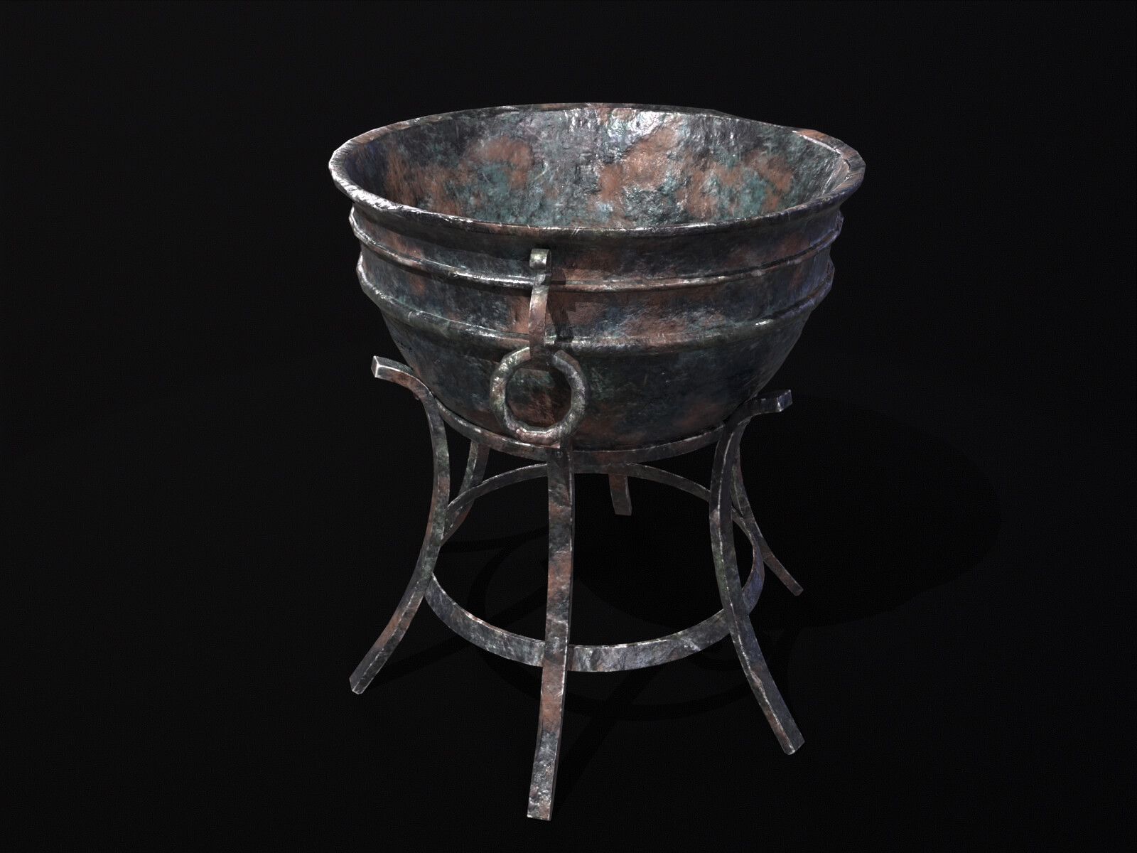Old Metal Medieval Fire Pit Cauldron - 3D Model by clockworkcreations