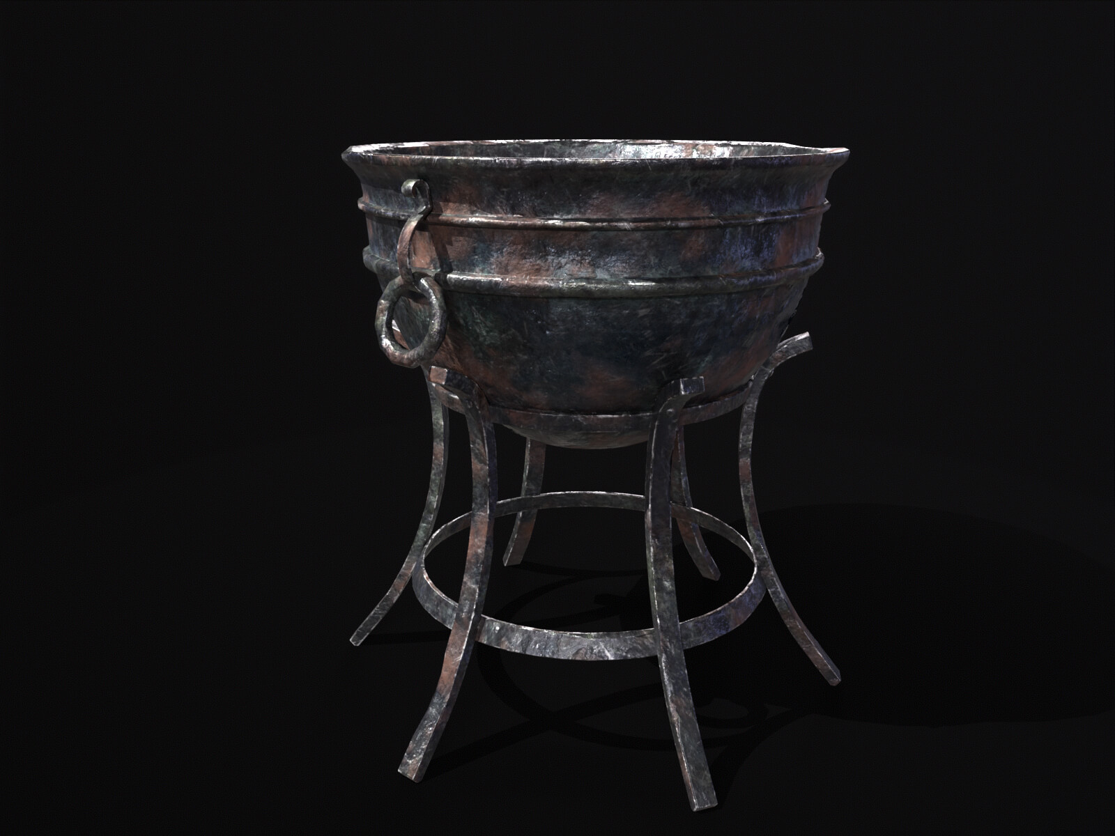 Old Metal Medieval Fire Pit Cauldron - 3D Model by clockworkcreations