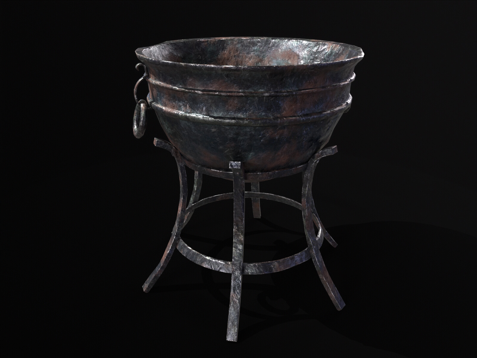 Old Metal Medieval Fire Pit Cauldron - 3D Model by clockworkcreations