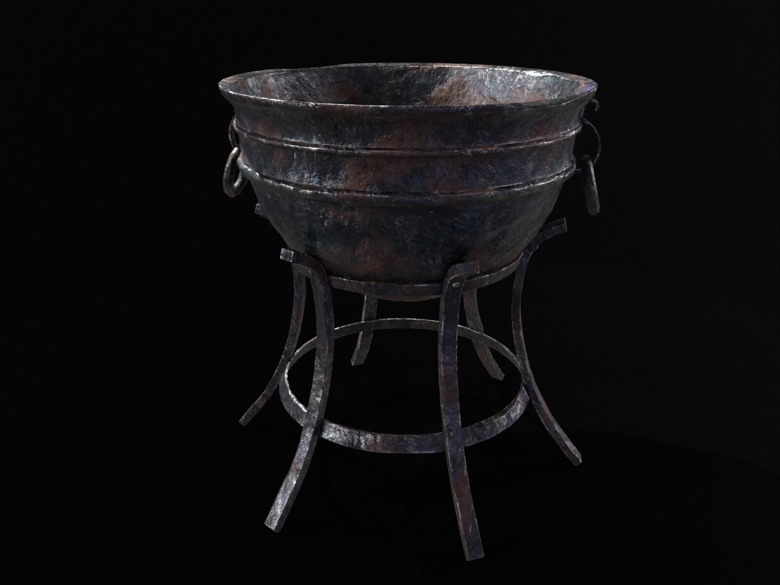 Old Metal Medieval Fire Pit Cauldron - 3D Model by clockworkcreations