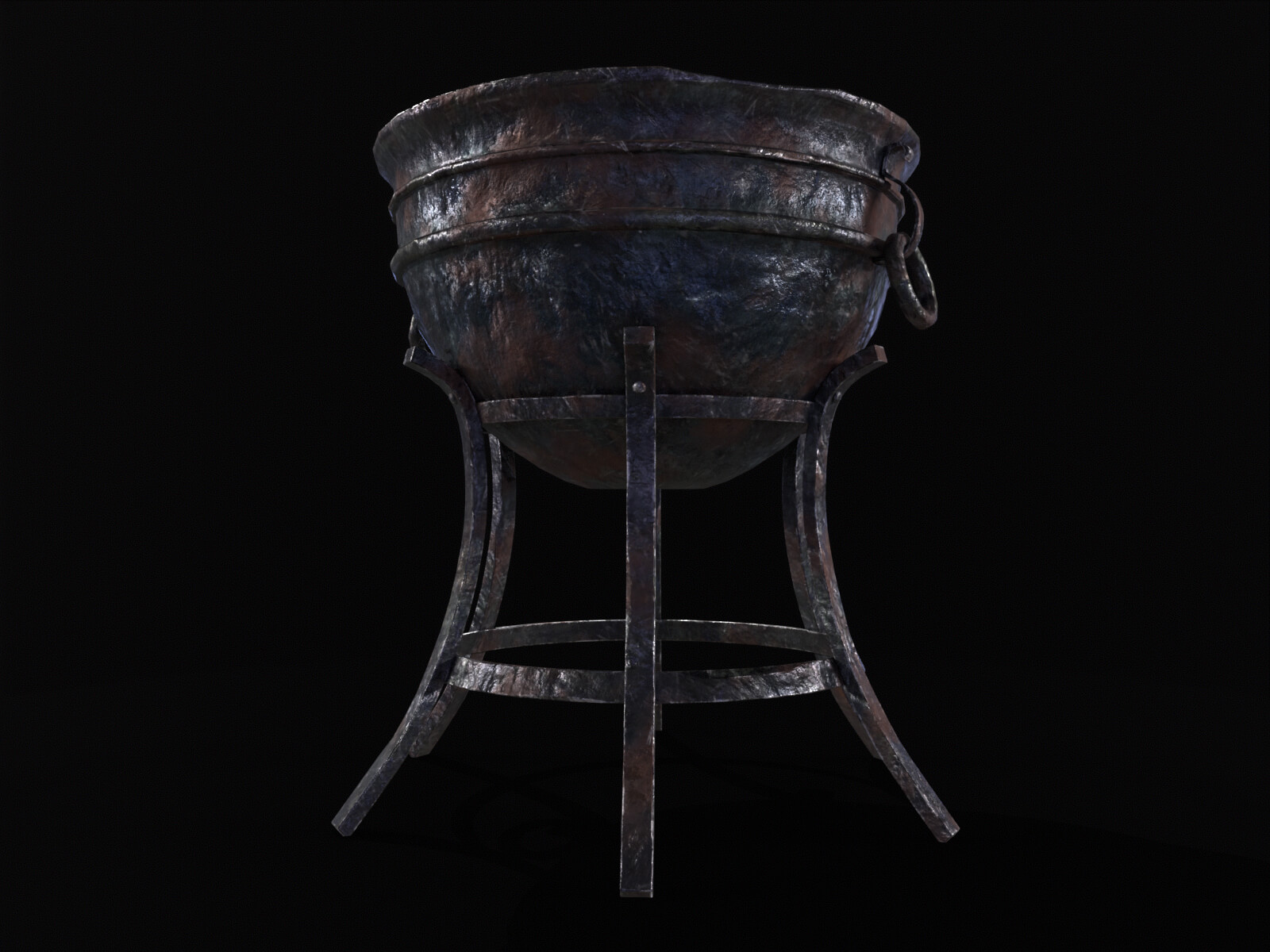 Old Metal Medieval Fire Pit Cauldron - 3D Model by clockworkcreations