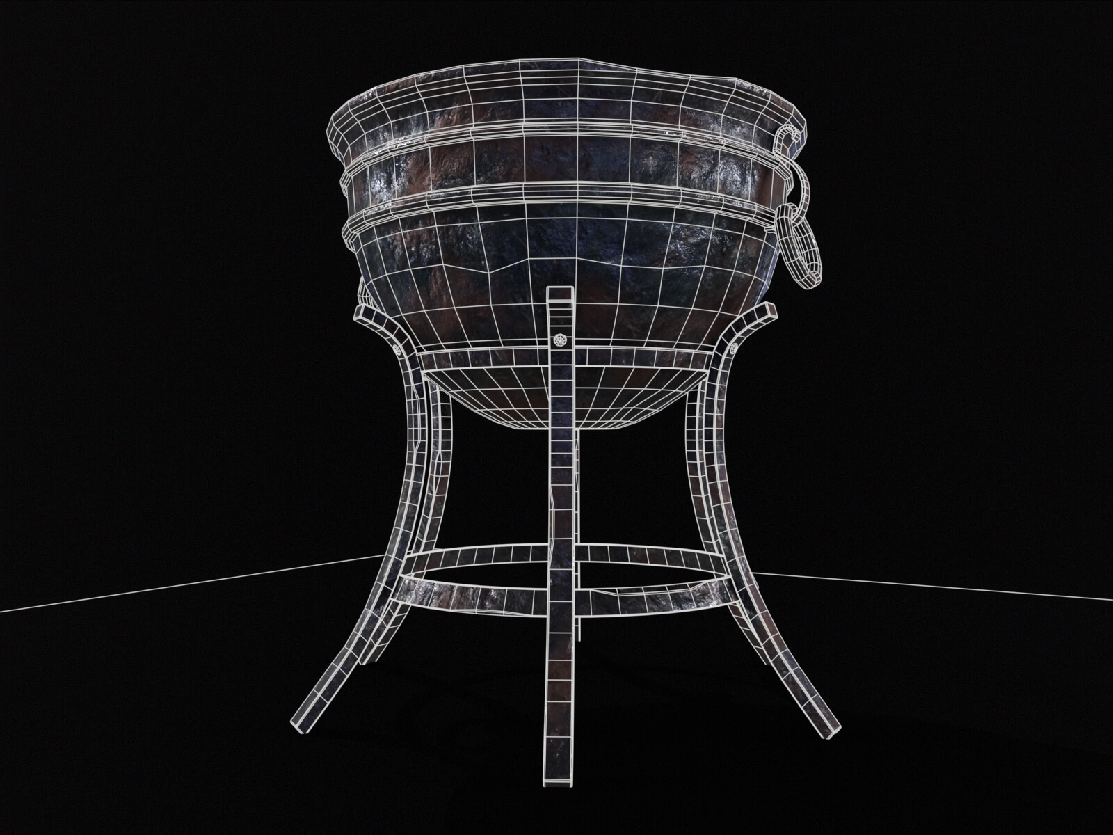 Old Metal Medieval Fire Pit Cauldron - 3D Model by clockworkcreations